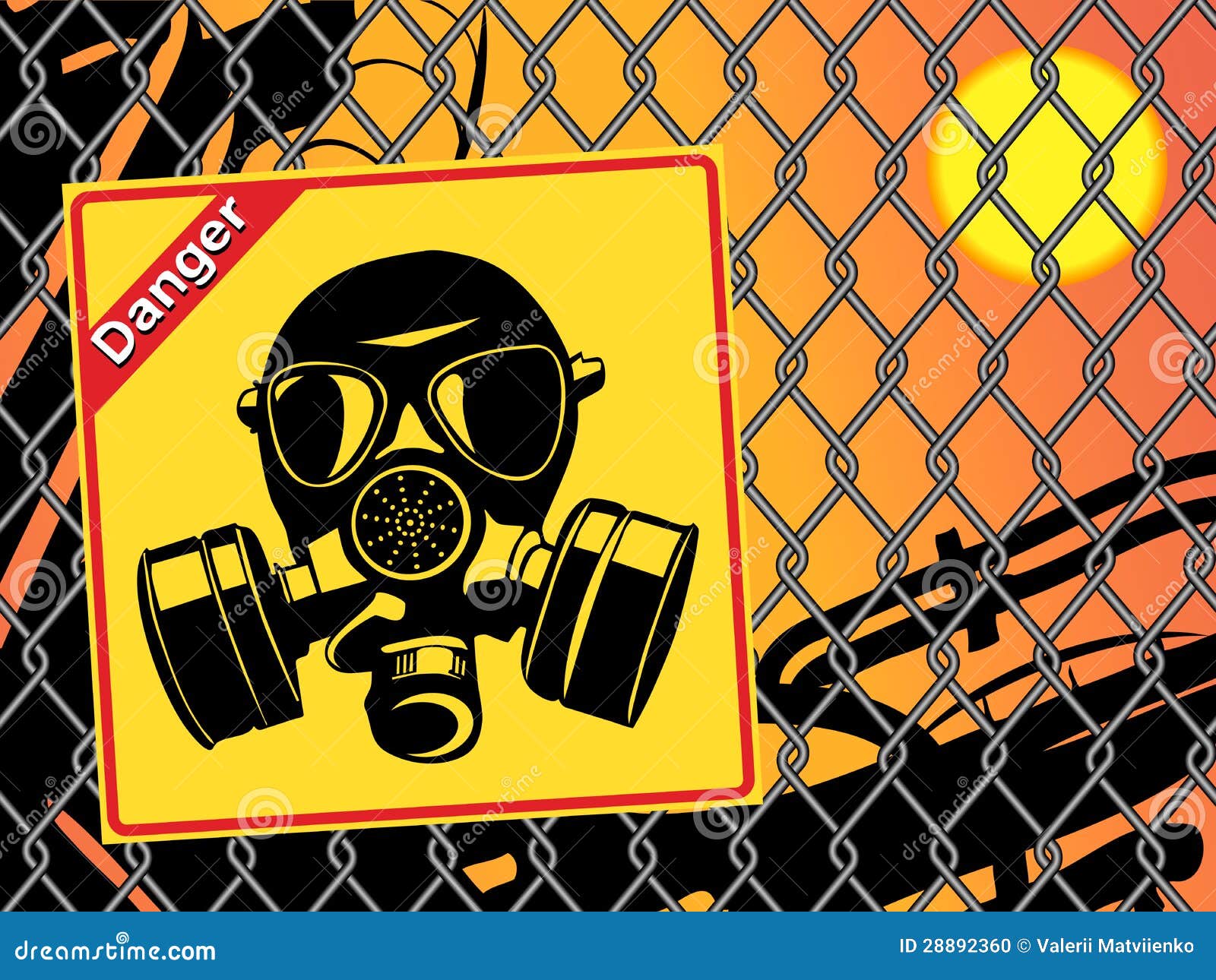 Gas mask. Danger sign stock vector. Illustration of afraid - 28892360