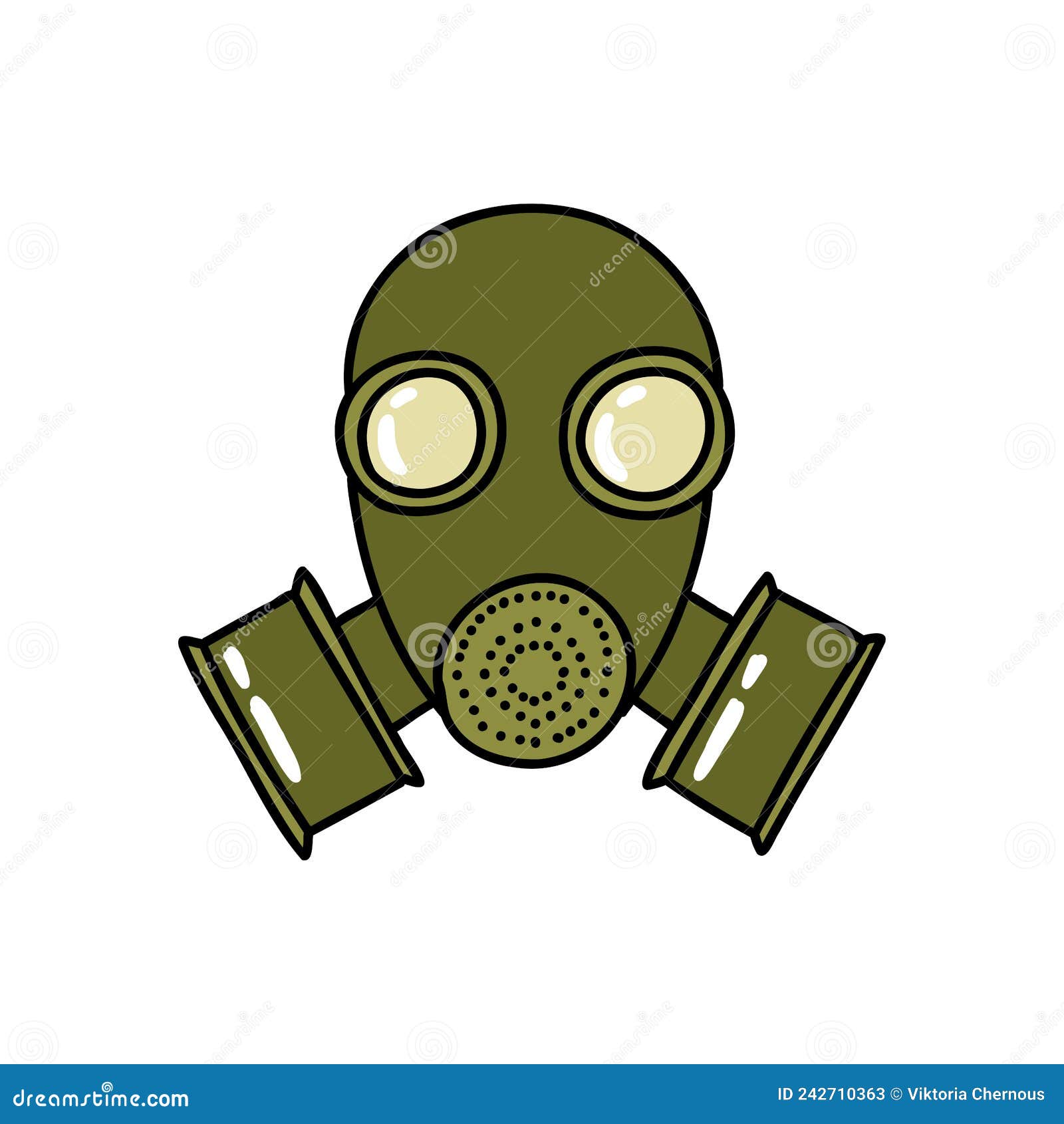 Gas Mask Doodle Icon, Vector Color Line Illustration Stock Vector ...