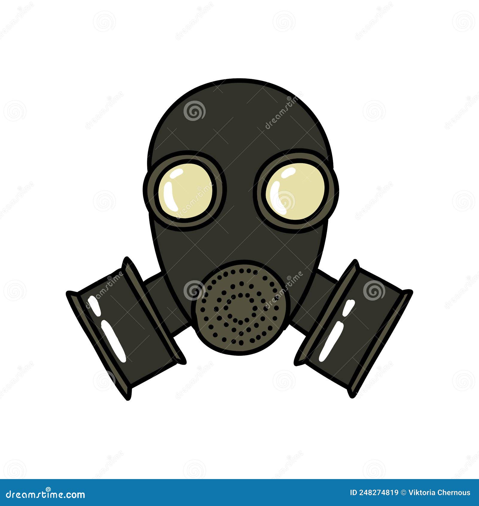 Gas Mask Doodle Icon, Vector Color Line Illustration Stock Vector ...