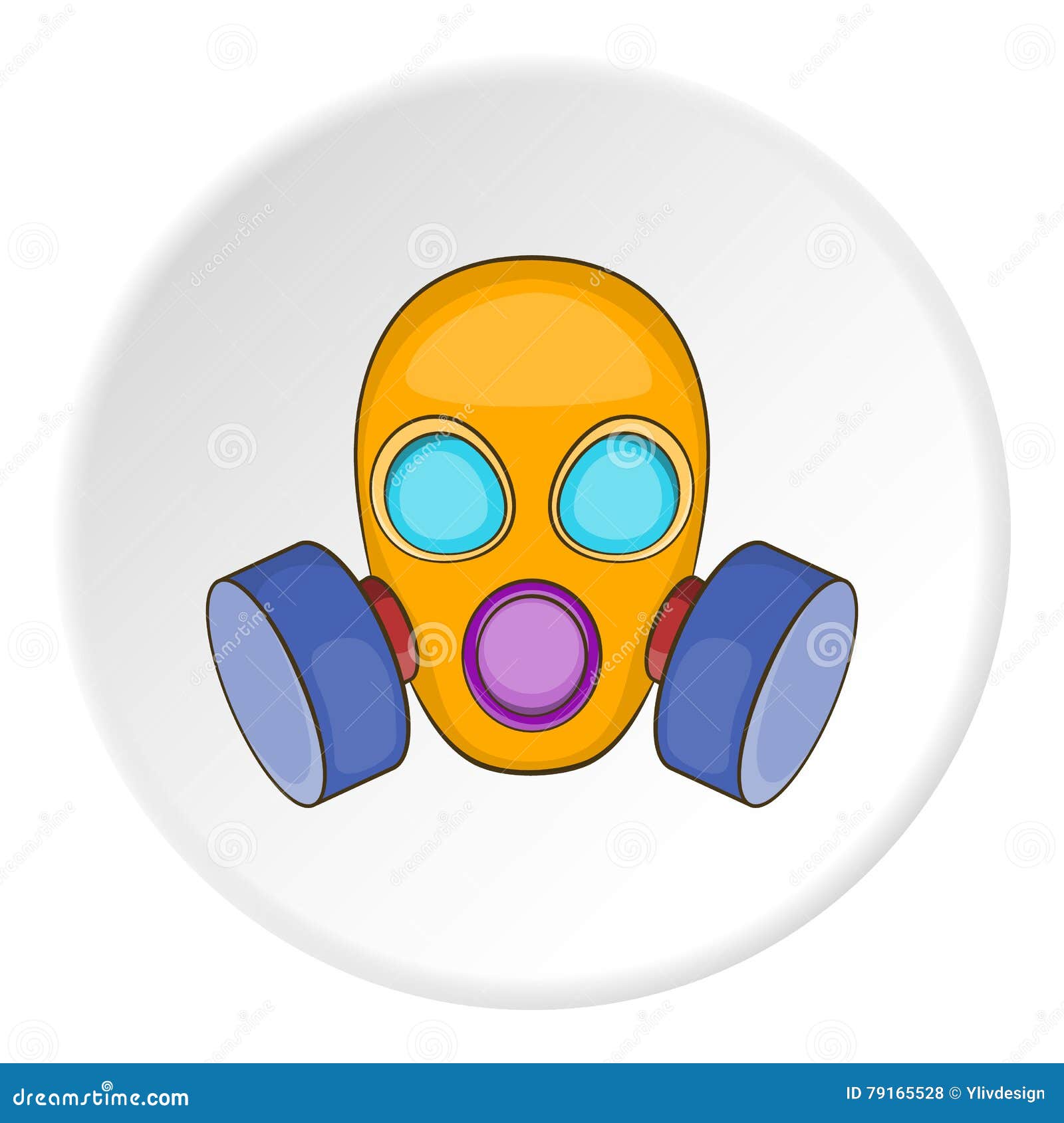 Gas Mask Icon, Cartoon Style Stock Vector - Illustration of respirator ...