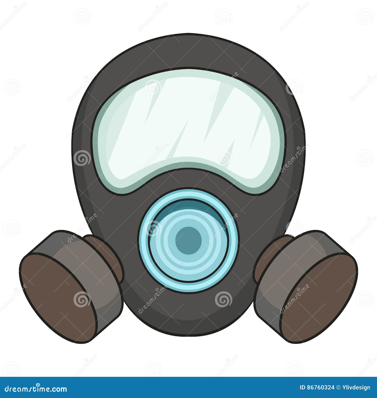 Gas Mask Icon, Cartoon Style Stock Vector - Illustration of grunge ...