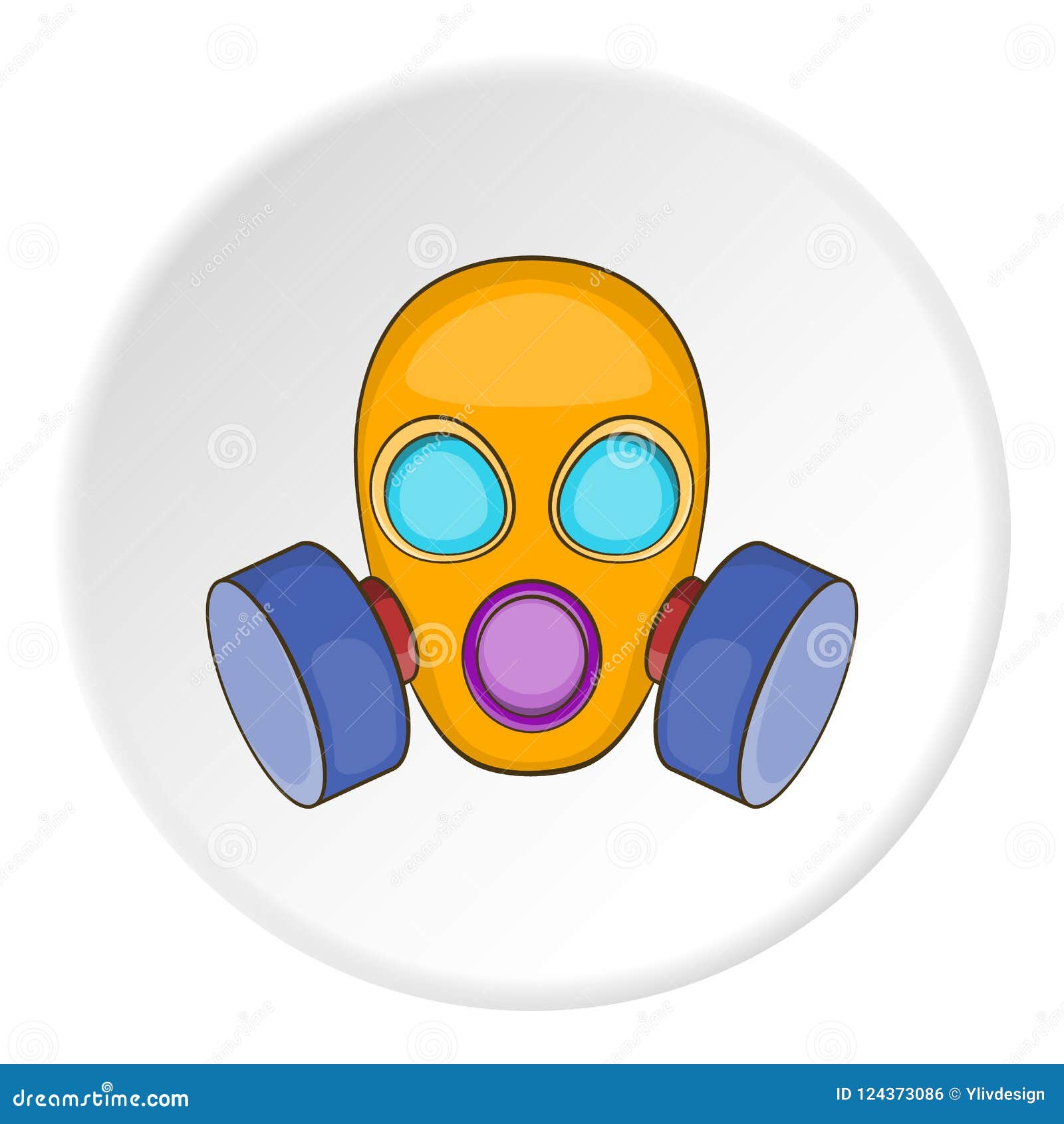 Gas Mask Icon, Cartoon Style Stock Illustration - Illustration of ...