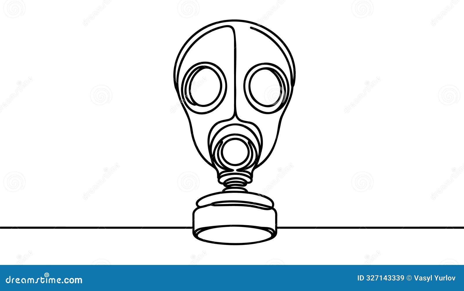 Gas Mask, Linear Icon. Continuous One Line Drawing Stock Illustration ...