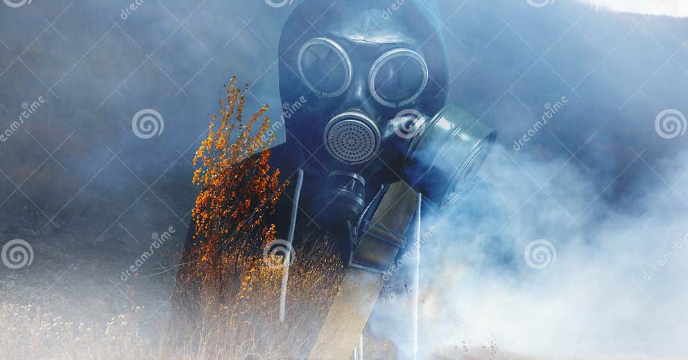 Gas Mask Men and Forest Fire Stock Photo - Image of firemen, rescue ...