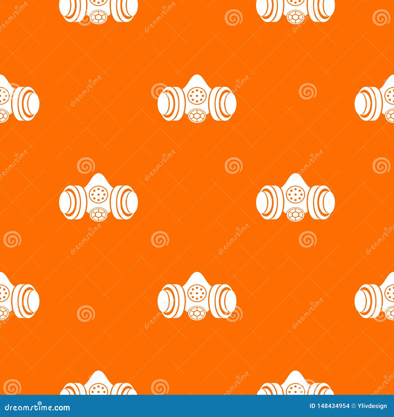 Gas Mask Pattern Vector Orange Stock Vector - Illustration of chemical ...