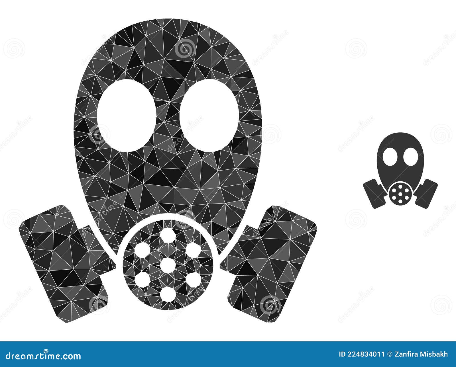 Gas Mask Polygonal Lowpoly Flat Icon Stock Vector - Illustration of ...