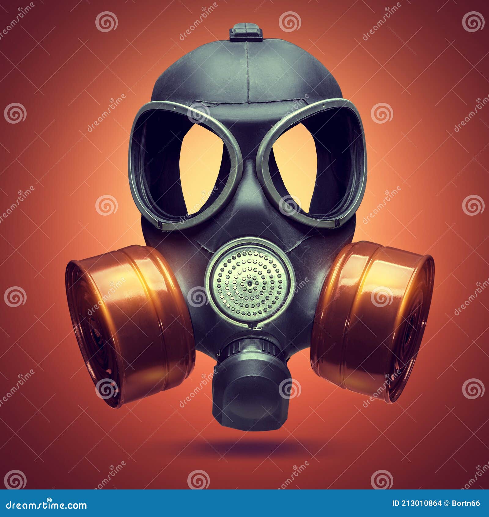 Gas Mask on a Red Background. Stock Photo - Image of color, element ...
