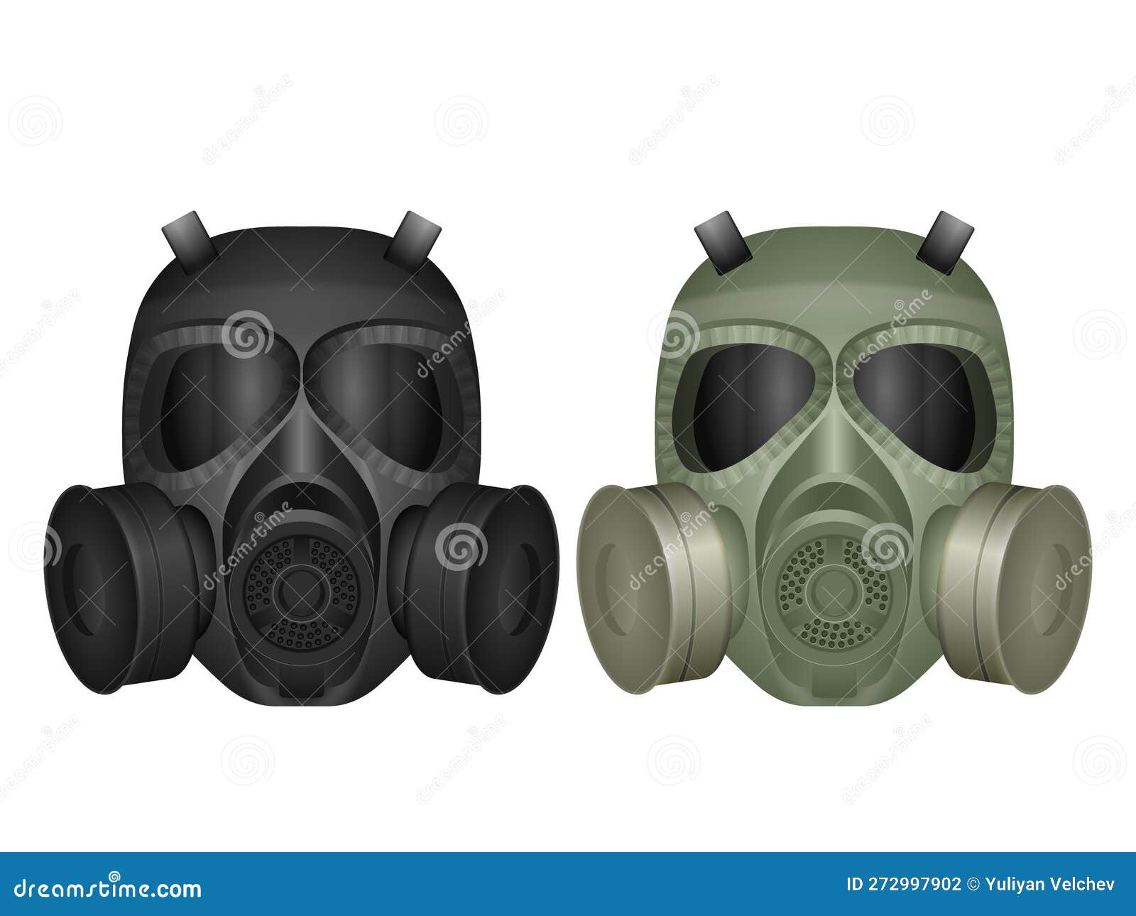 Gas mask set stock vector. Illustration of respirator - 272997902