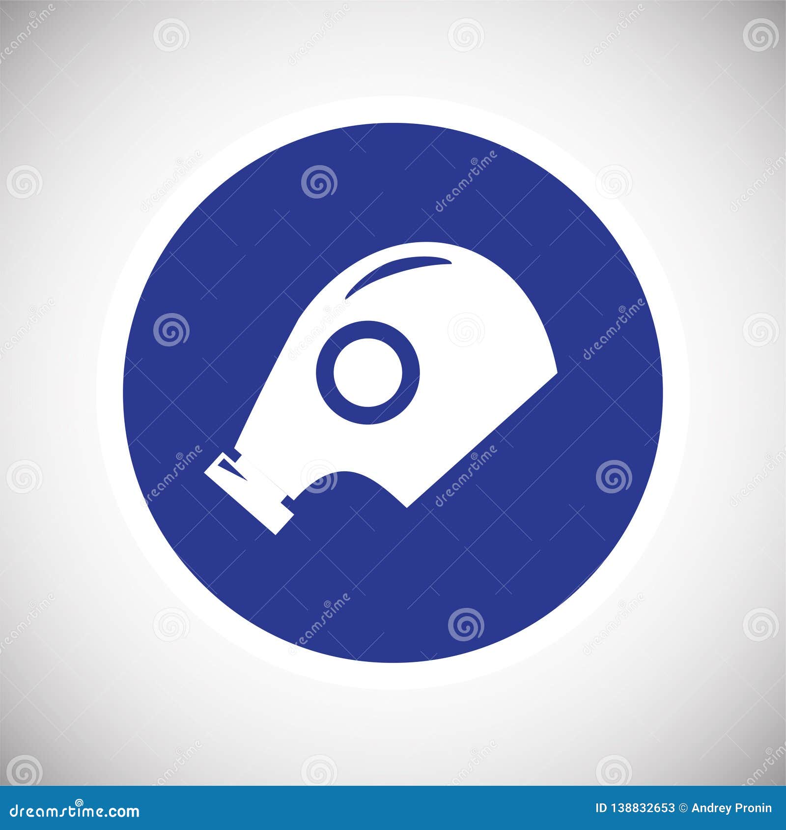 Gas Mask Sign on Blue Background Stock Vector - Illustration of ...