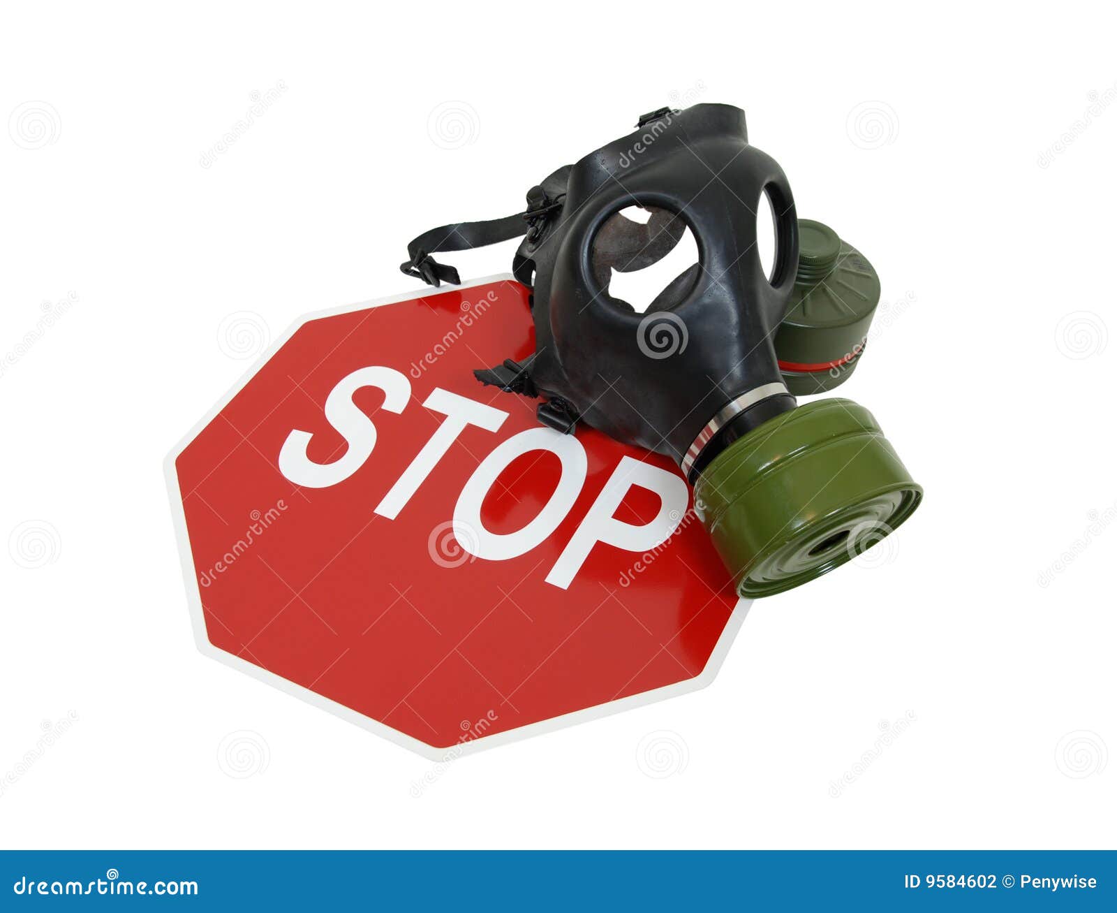 Gas mask and stop sign stock photo. Image of airborne - 9584602