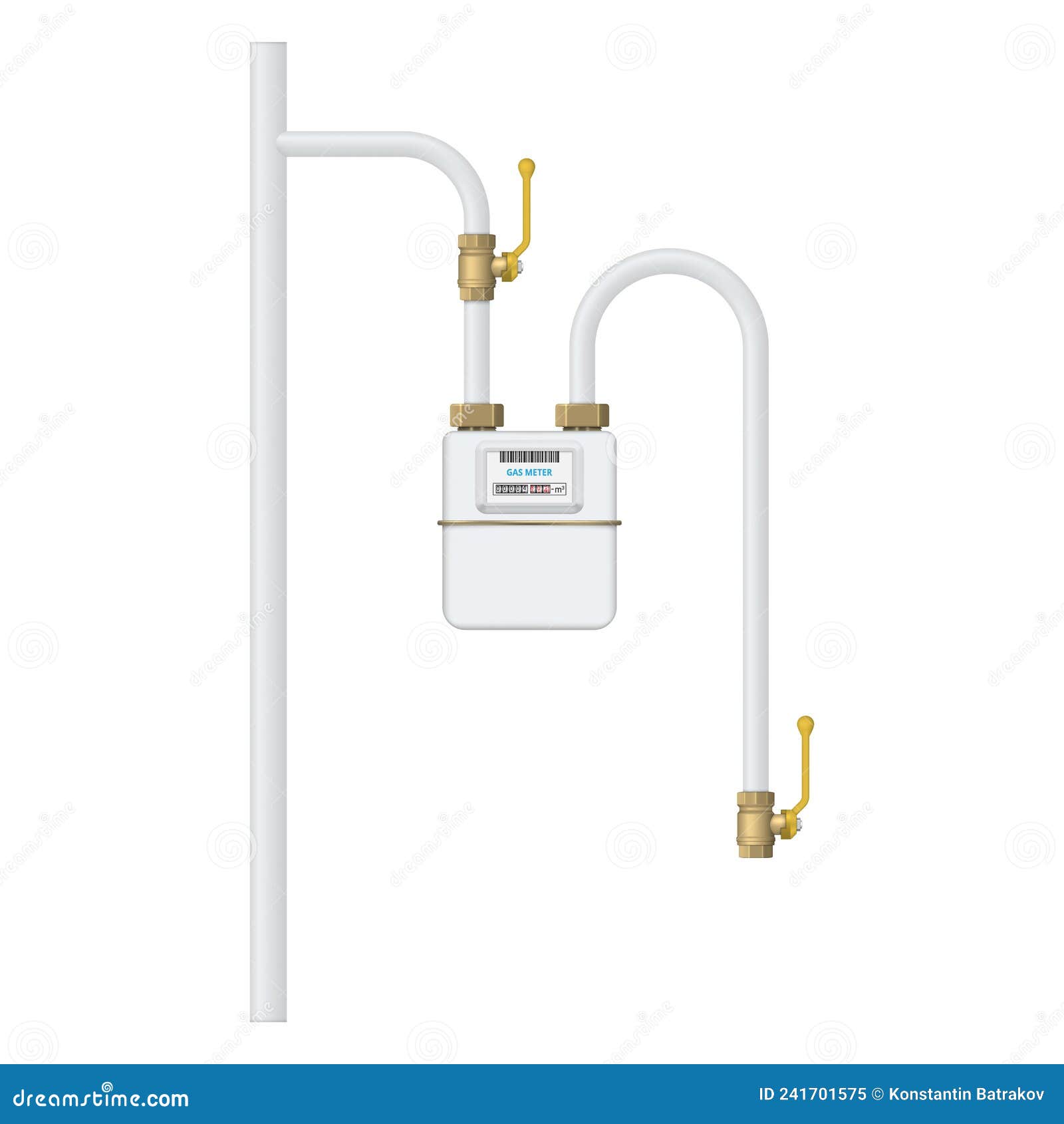 Gas Meter Connection. Connection Diagram Stock Vector - Illustration of ...