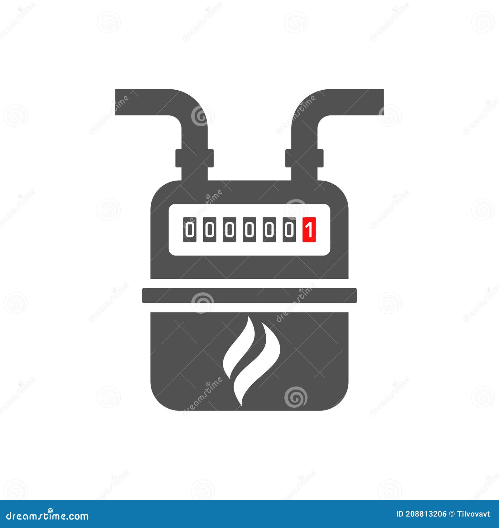Gas Meter Icon in Flat Style. Stock Vector - Illustration of icon ...