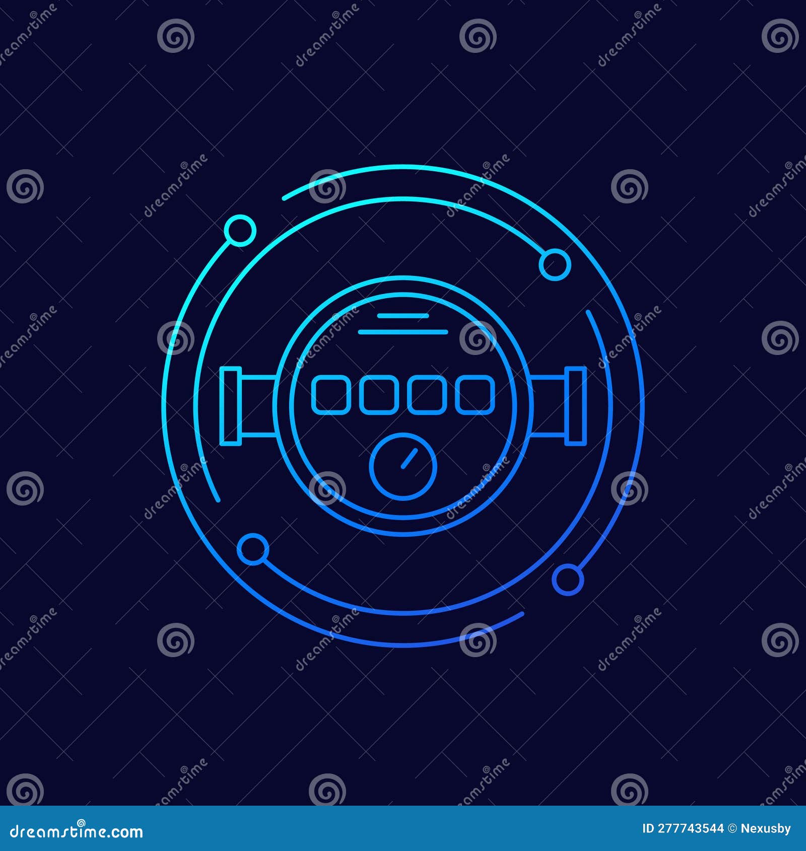 Gas Meter Icon, Line Vector Design Stock Vector - Illustration of tube ...