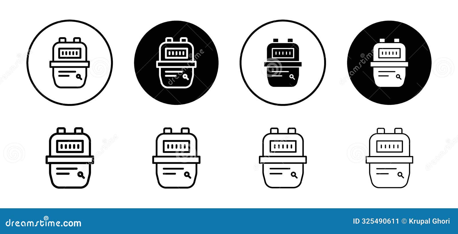 Gas Meter Icon Vector Set Collection for Web Stock Illustration ...