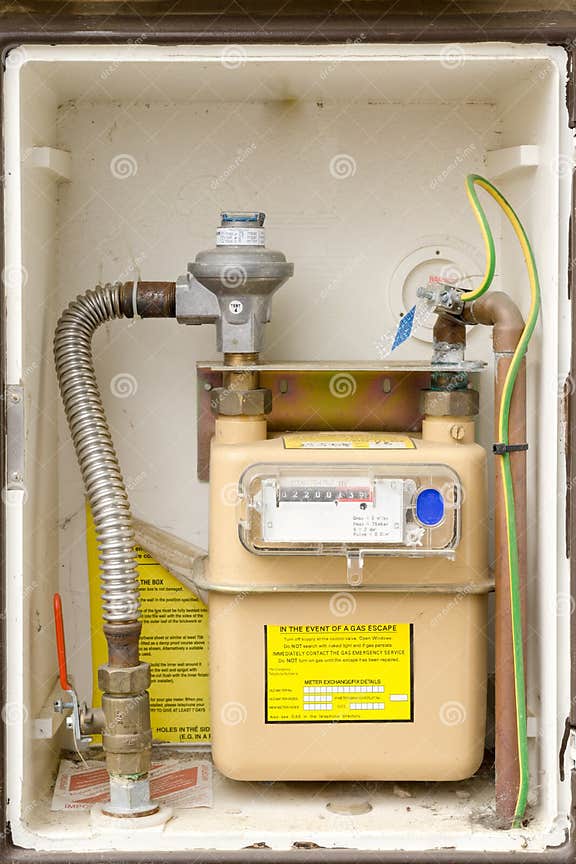 Gas meter installation stock photo. Image of industry - 53855394