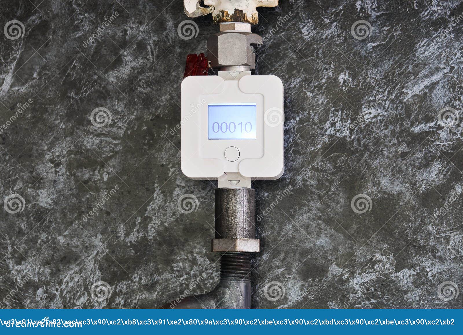 The Gas Meter is Installed on a Pipe in the Kitchen Stock Image - Image ...