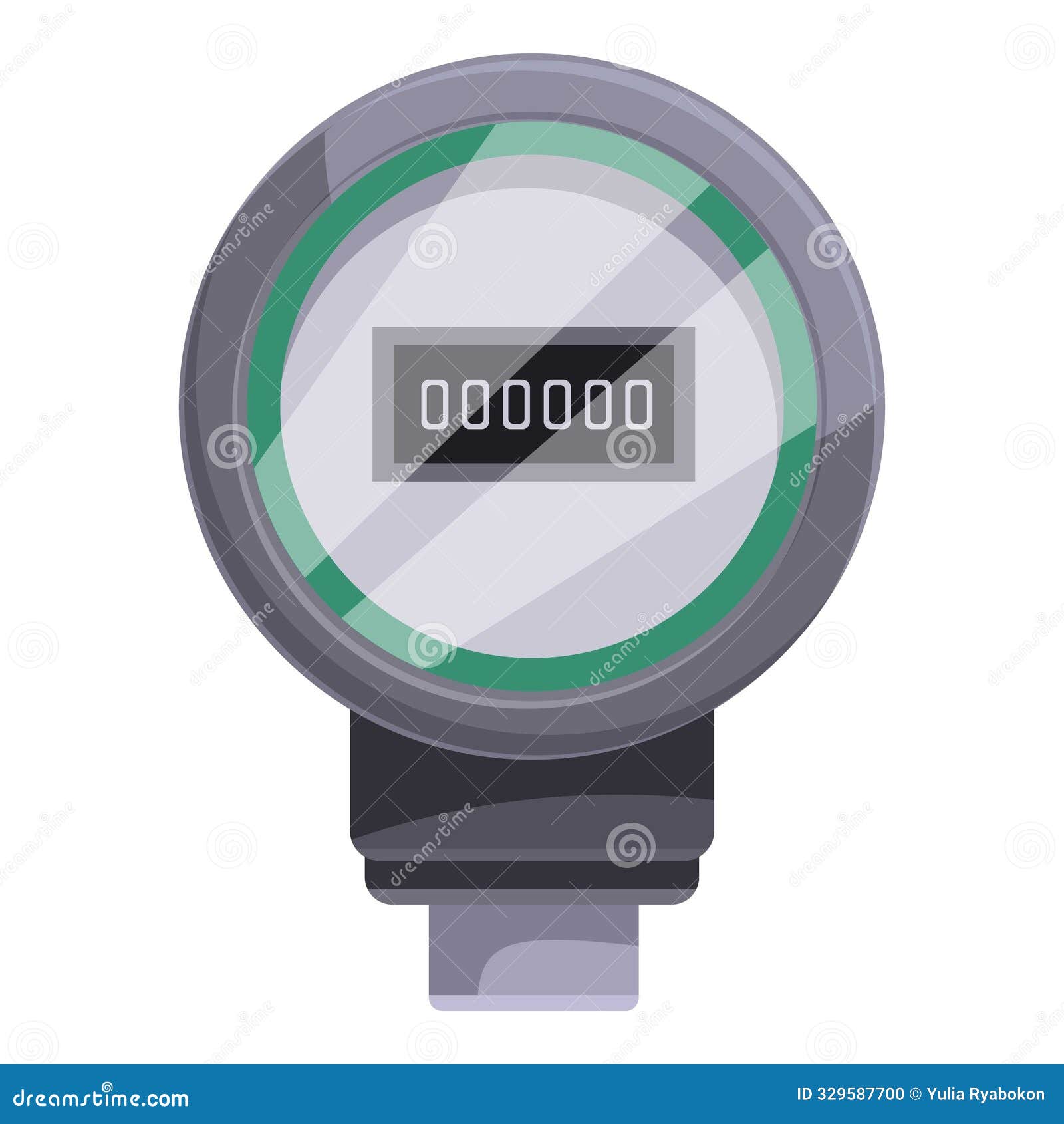Gas Meter Showing Zero Consumption on Display Stock Vector ...