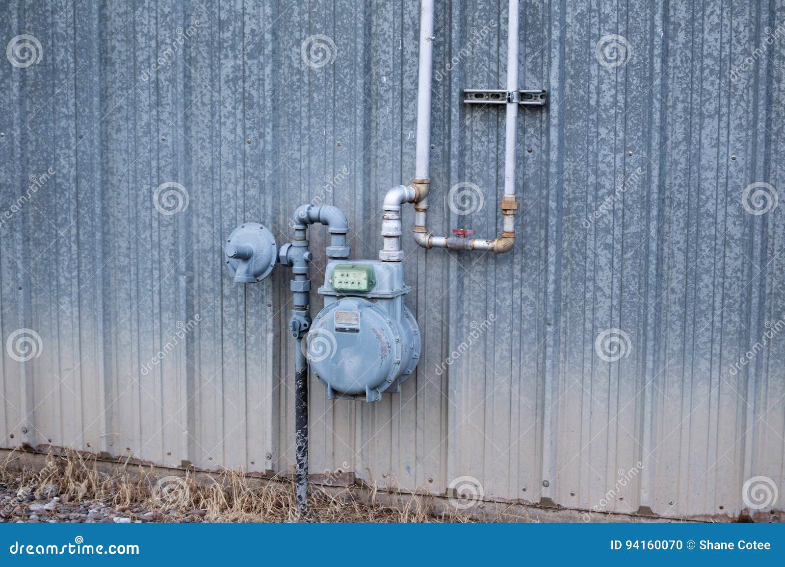 Gas Meter on Side of Building Stock Photo - Image of control, energy ...