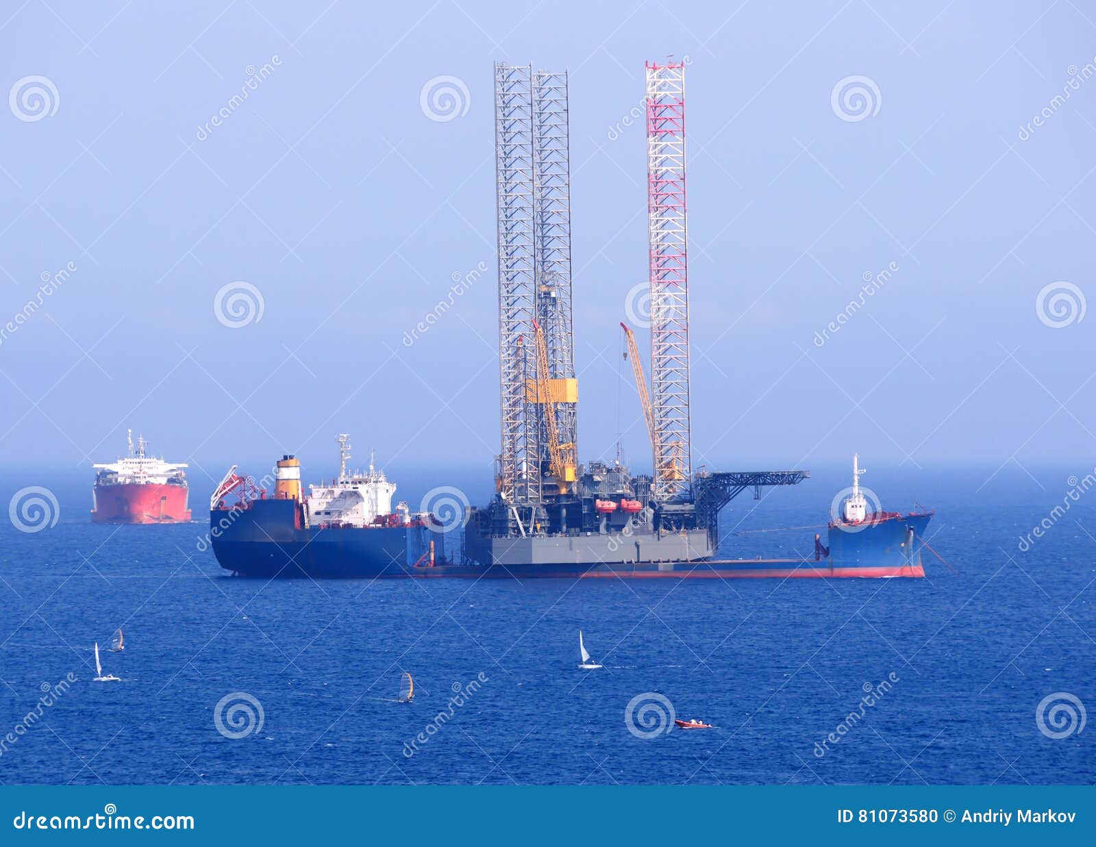 Gas and Oil Rig in Cyprus. Offshore Platform. Stock Photo - Image of ...