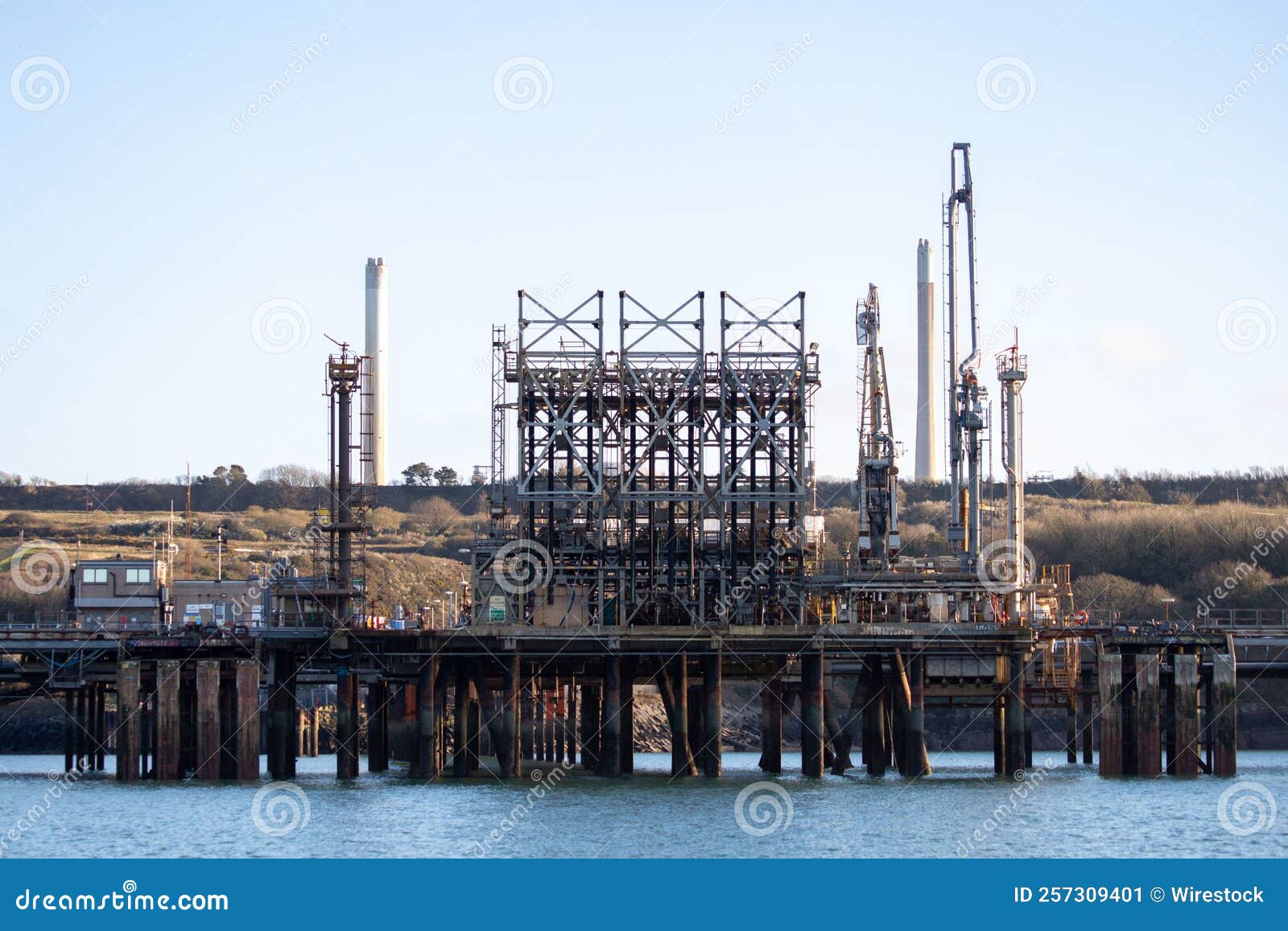 Gas and Oil Terminal for Tankers. Stock Image - Image of technology ...