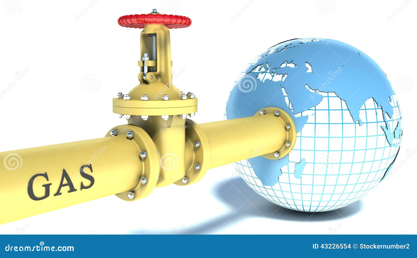 Gas Pipe Attached To the Planet Earth Stock Illustration - Illustration ...