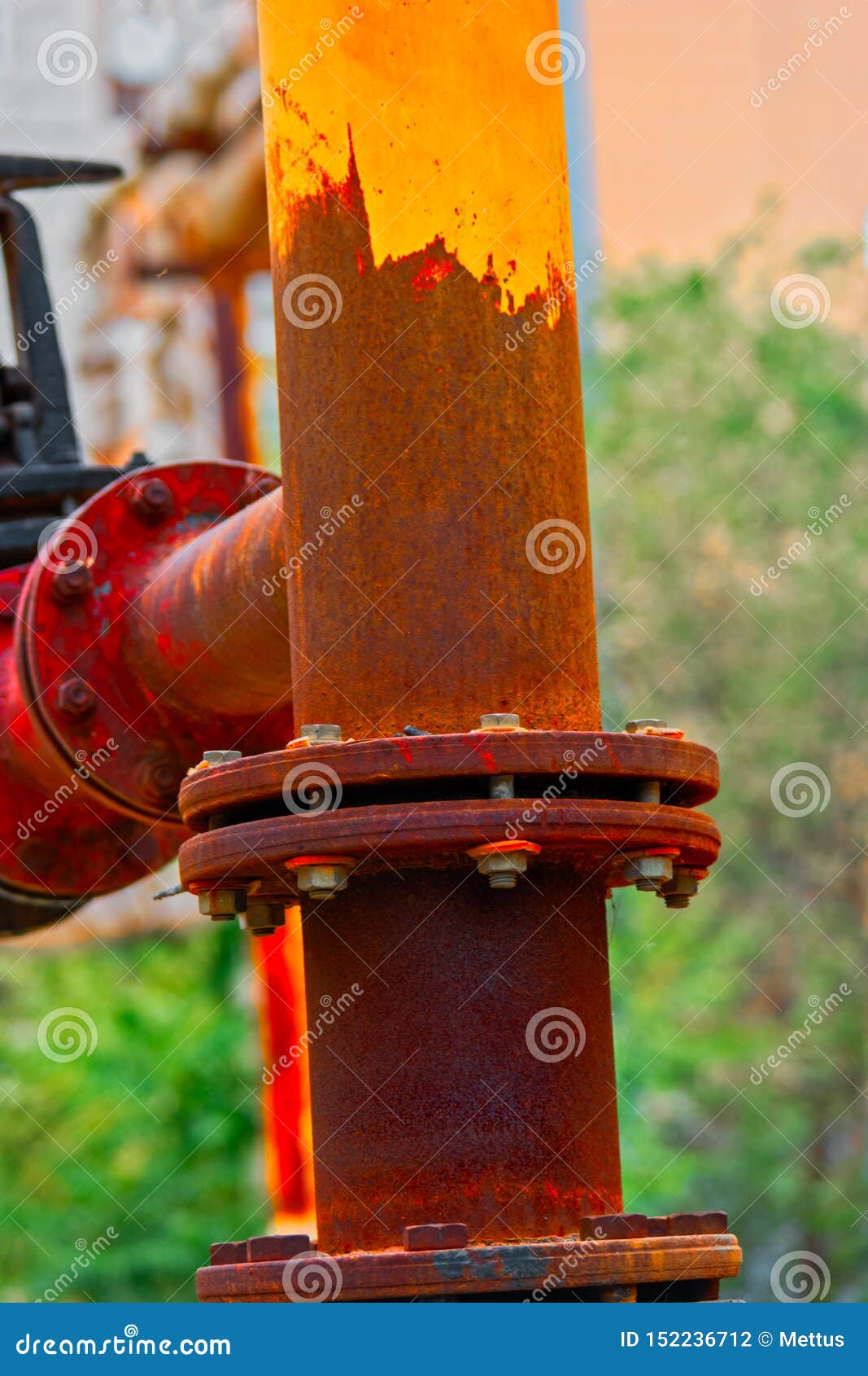 Gas Pipe Half Covered with Rust Stock Photo - Image of infrastructure ...