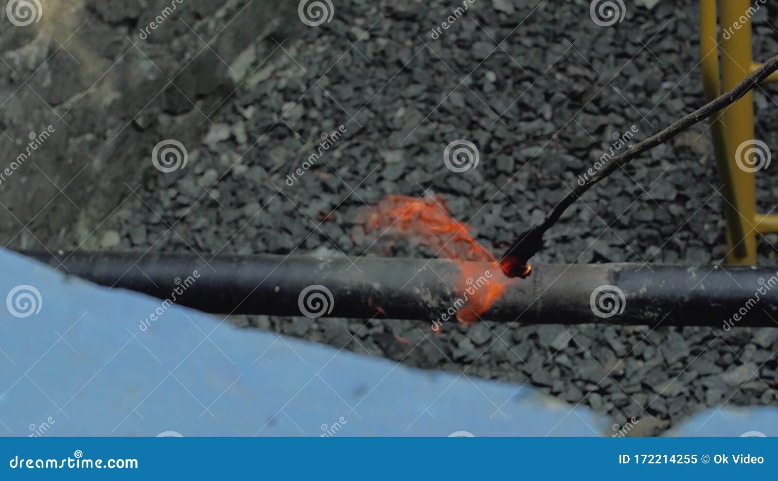 Gas pipe ignition stock video. Video of emergency, danger - 172214255