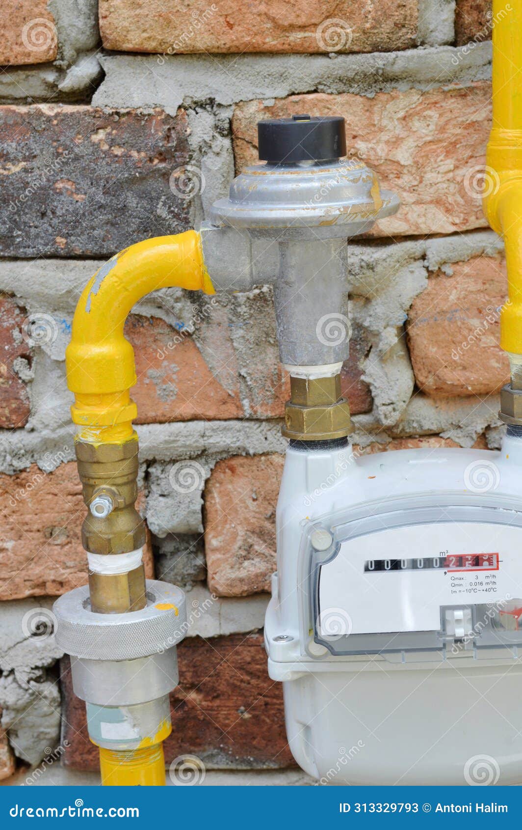 Gas pipe meter stock image. Image of equipment, energy - 313329793
