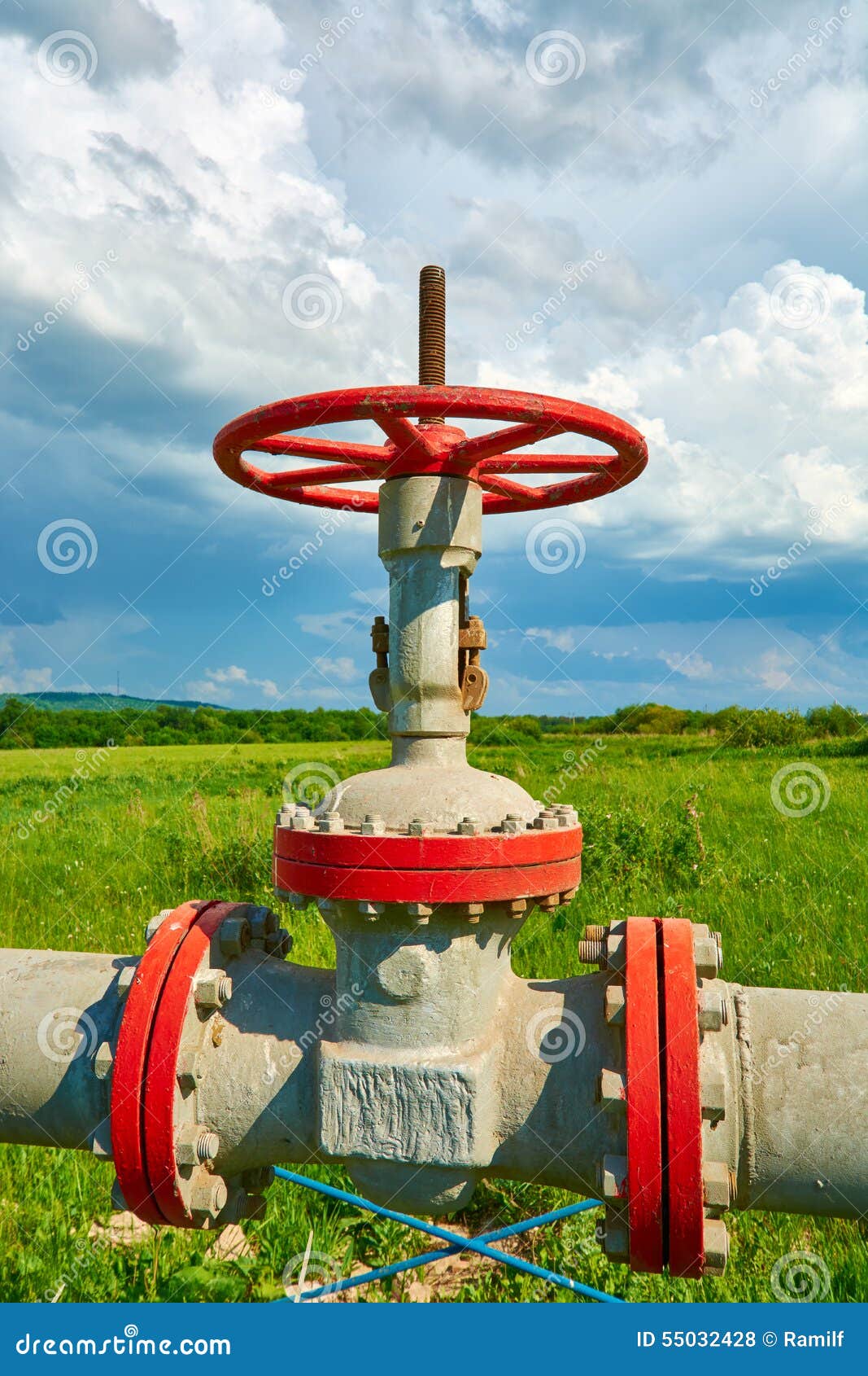 Gas pipe with a tap valve stock photo. Image of piping - 55032428
