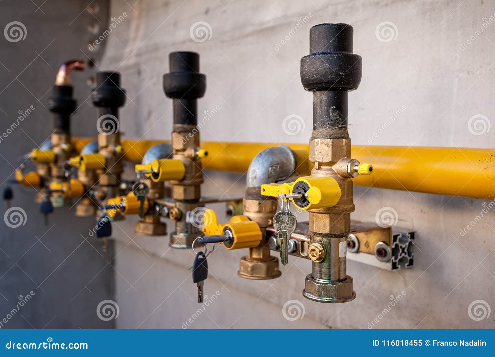 Gas Pipe and Valve with Lock. Stock Image - Image of technology ...