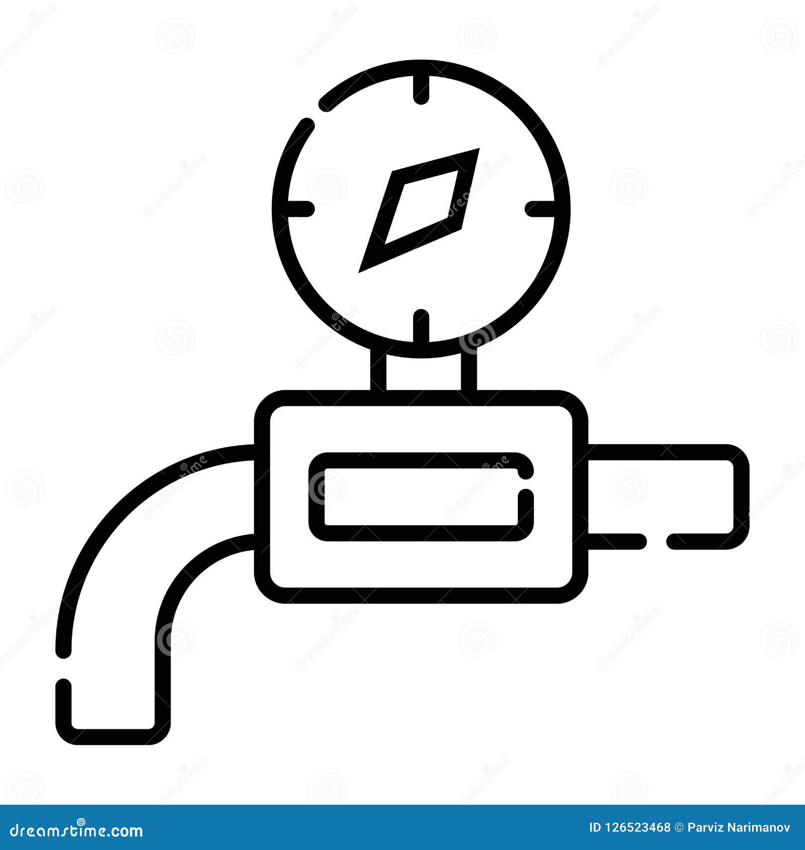 Gas Pipe Valve and Pressure Meter Vector Stock Vector - Illustration of ...