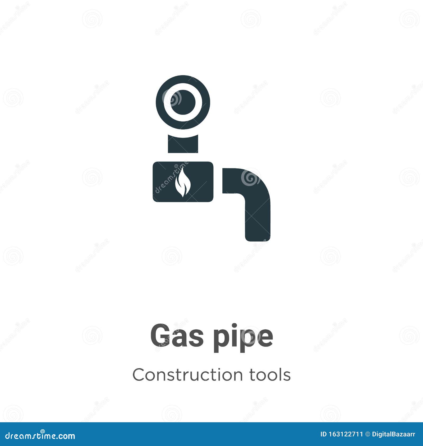 Gas Pipe Vector Icon on White Background. Flat Vector Gas Pipe Icon ...