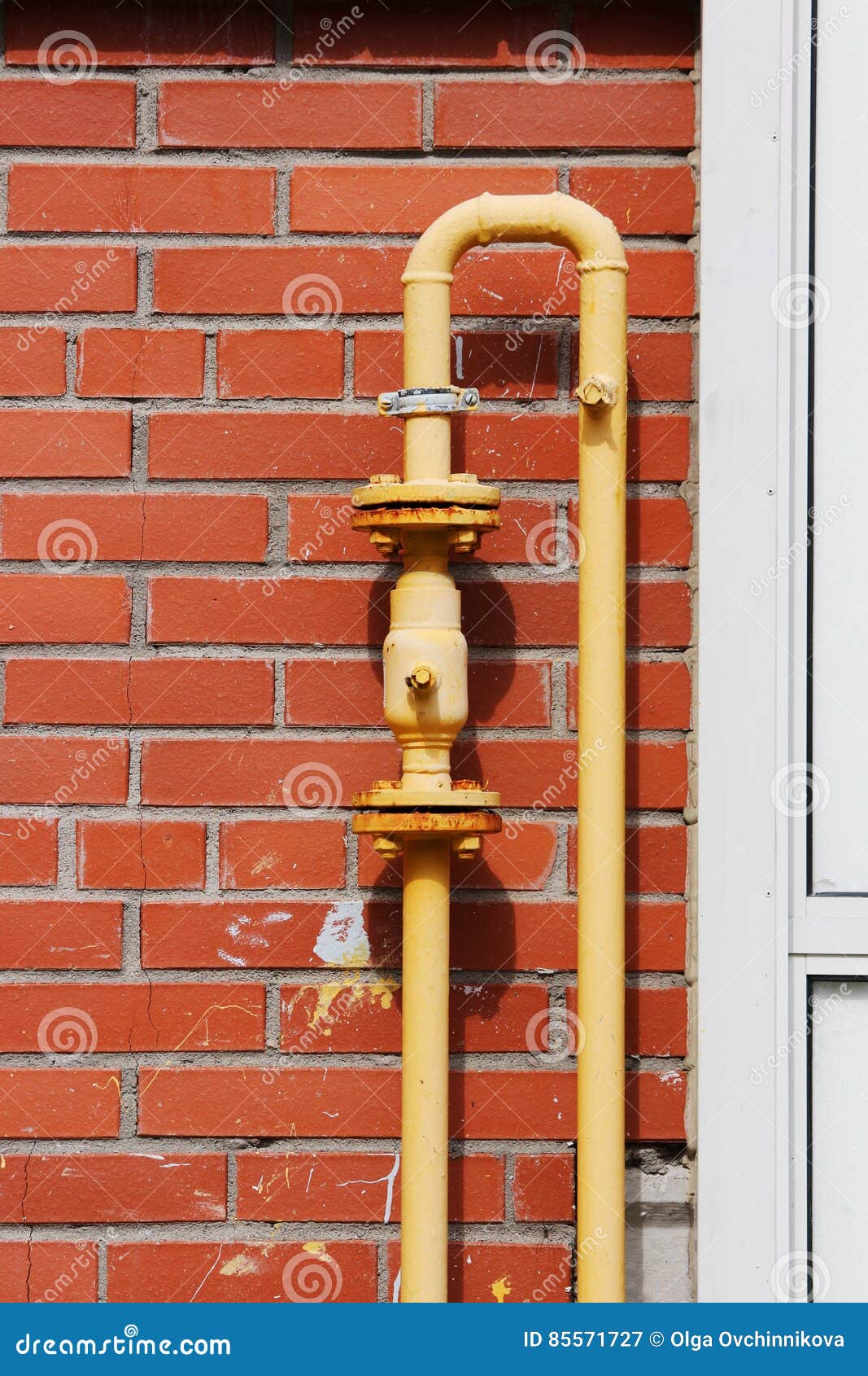 Gas pipe on the wall stock image. Image of pipe, tube - 85571727