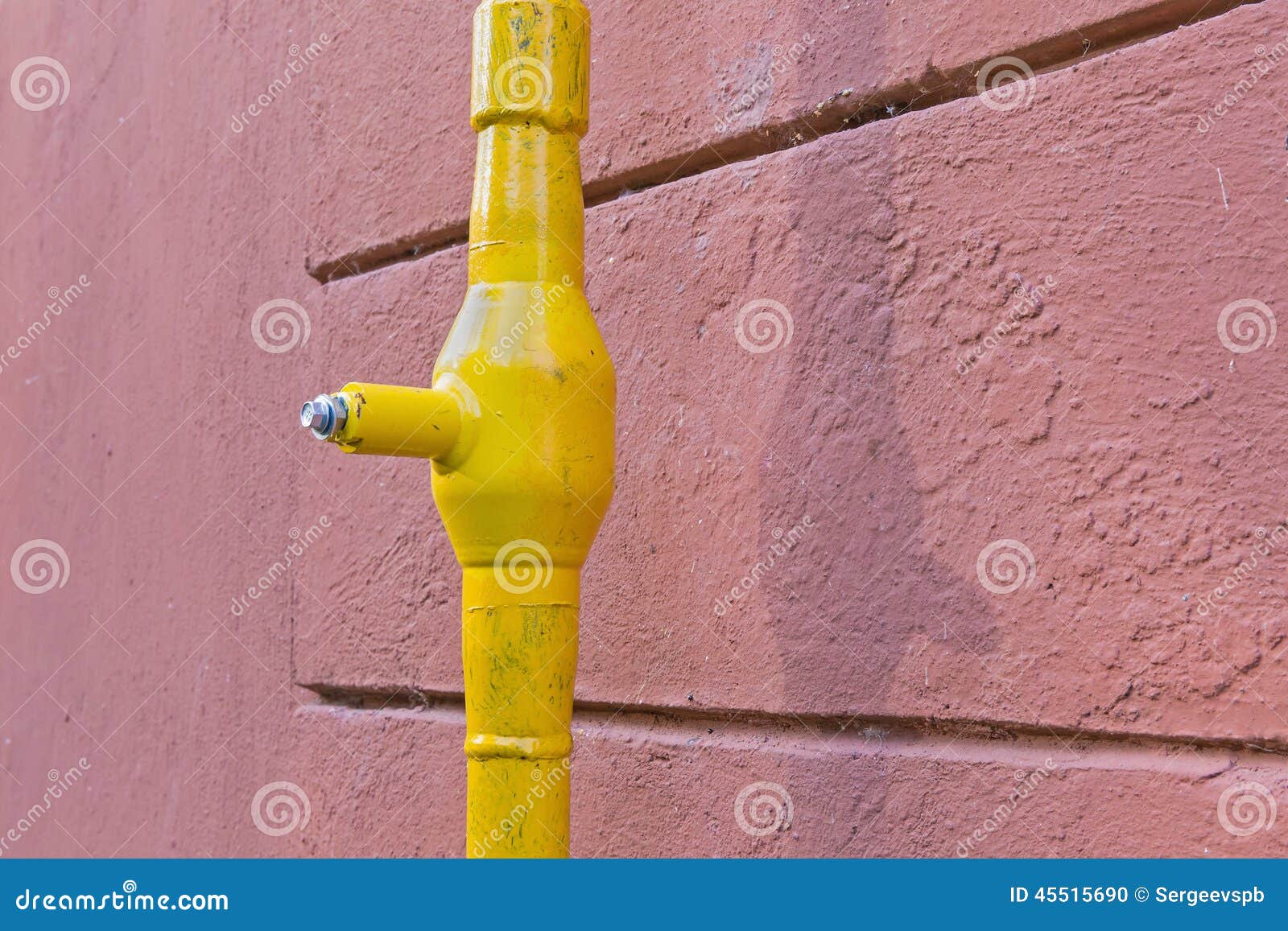 Gas pipe on the wall stock photo. Image of destruction - 45515690