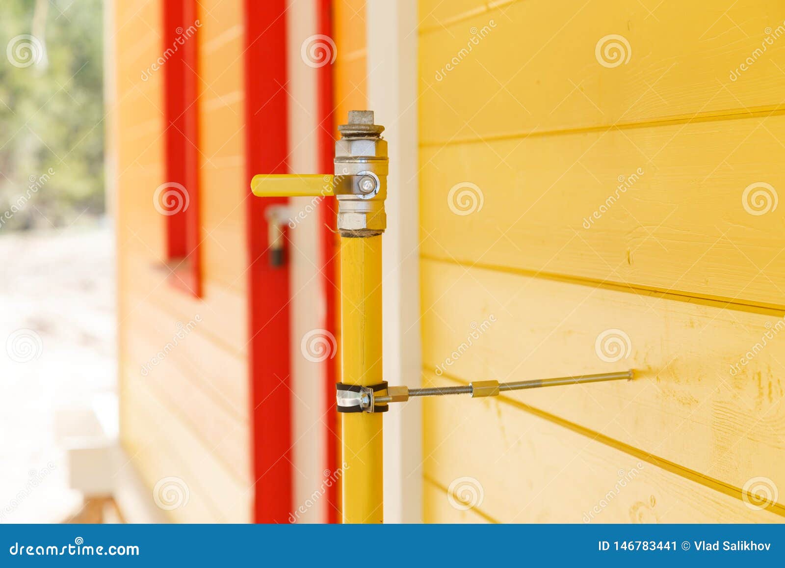 Gas pipe on the wall stock image. Image of household - 146783441