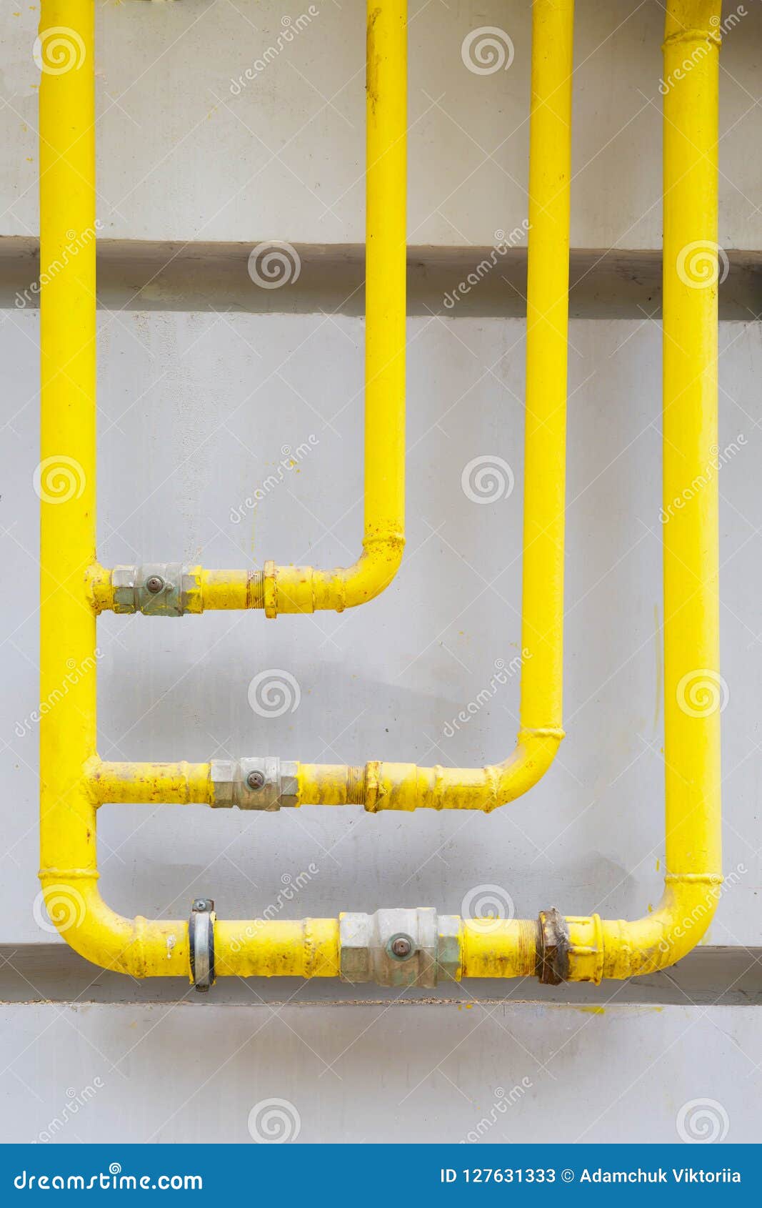 Gas Pipe on the Wall. Vertical. Stock Image - Image of counter, house ...