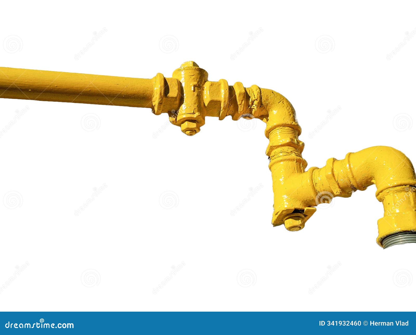 Gas Pipe on White Background Stock Photo - Image of yellow, white ...