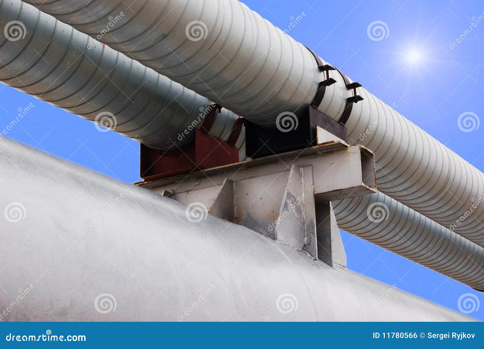 Gas Distribution Box And Gas Pipeline With Valves On The Street Royalty ...