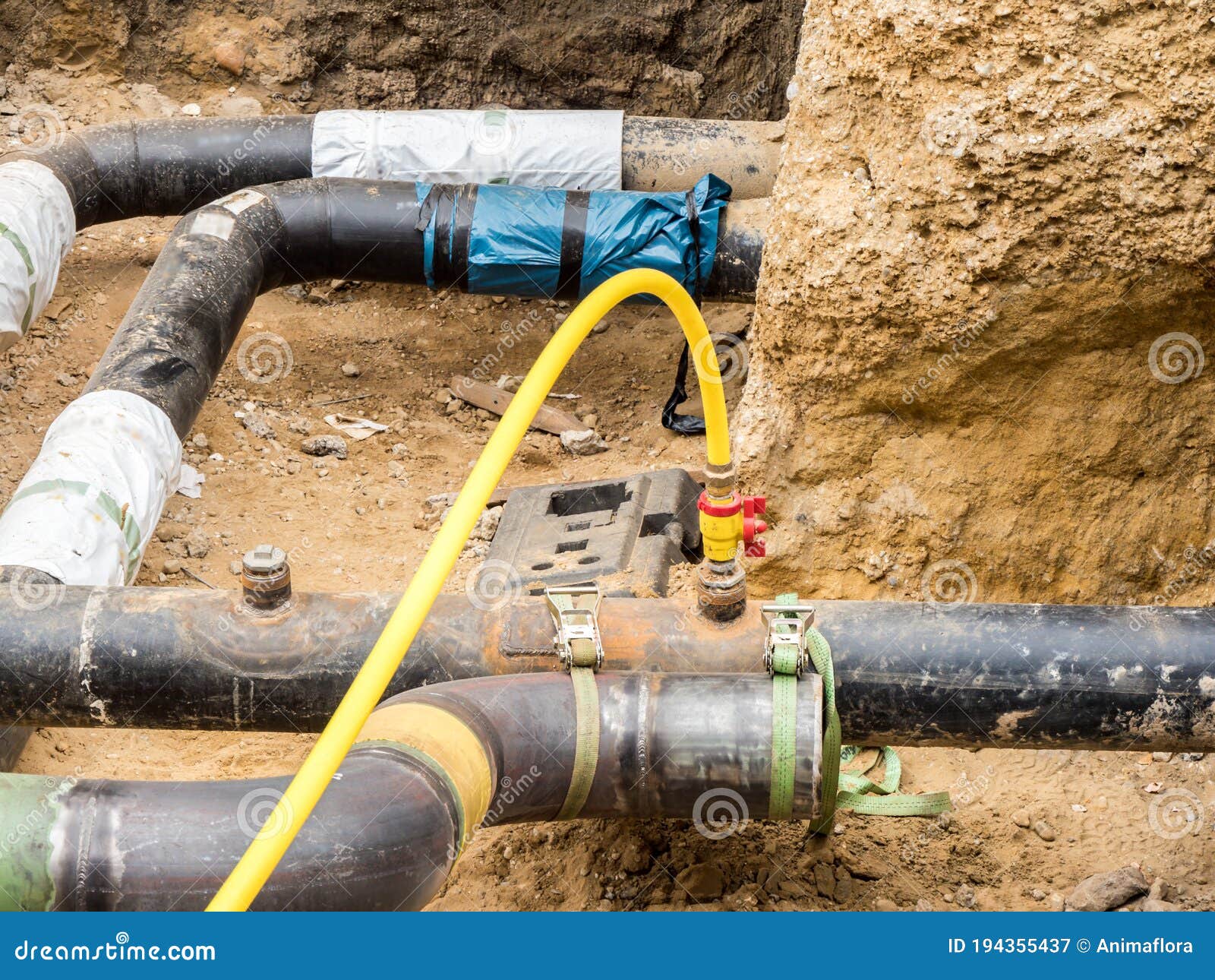 Gas Pipeline in Construction Site Stock Image - Image of basement ...