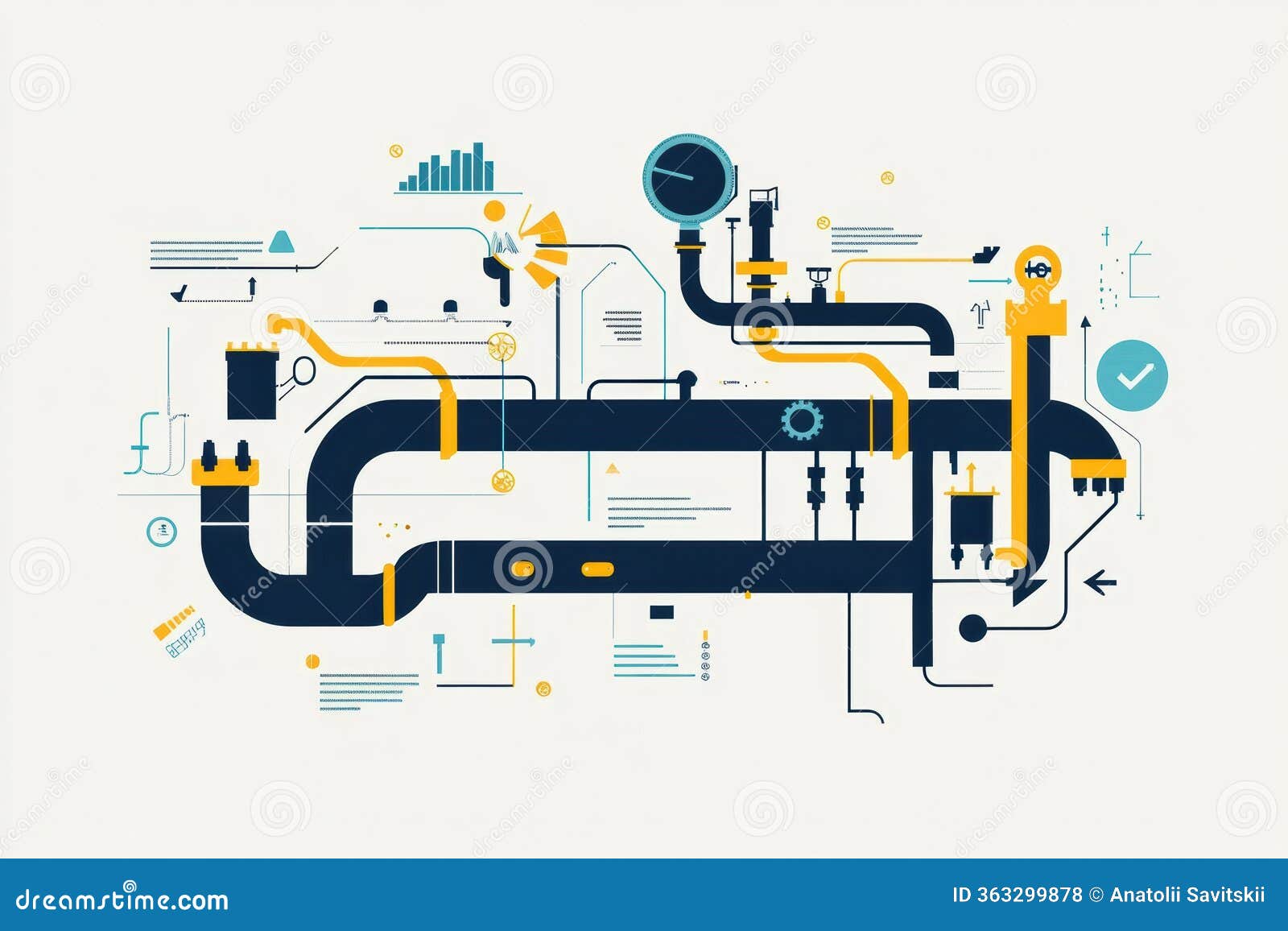 Gas Pipeline Infographic Illustrating Flow Dynamics and System ...