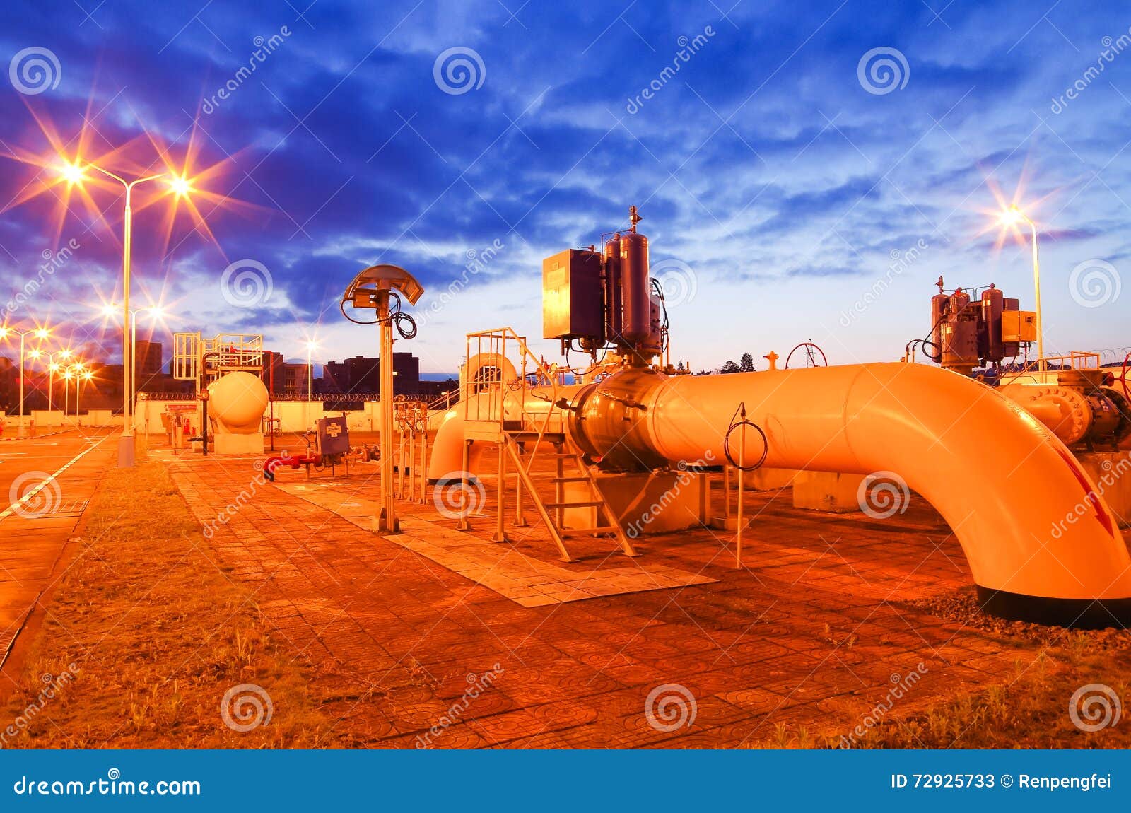 Natural Gas Pipeline Construction Work. A Dug Trench In The Ground For ...