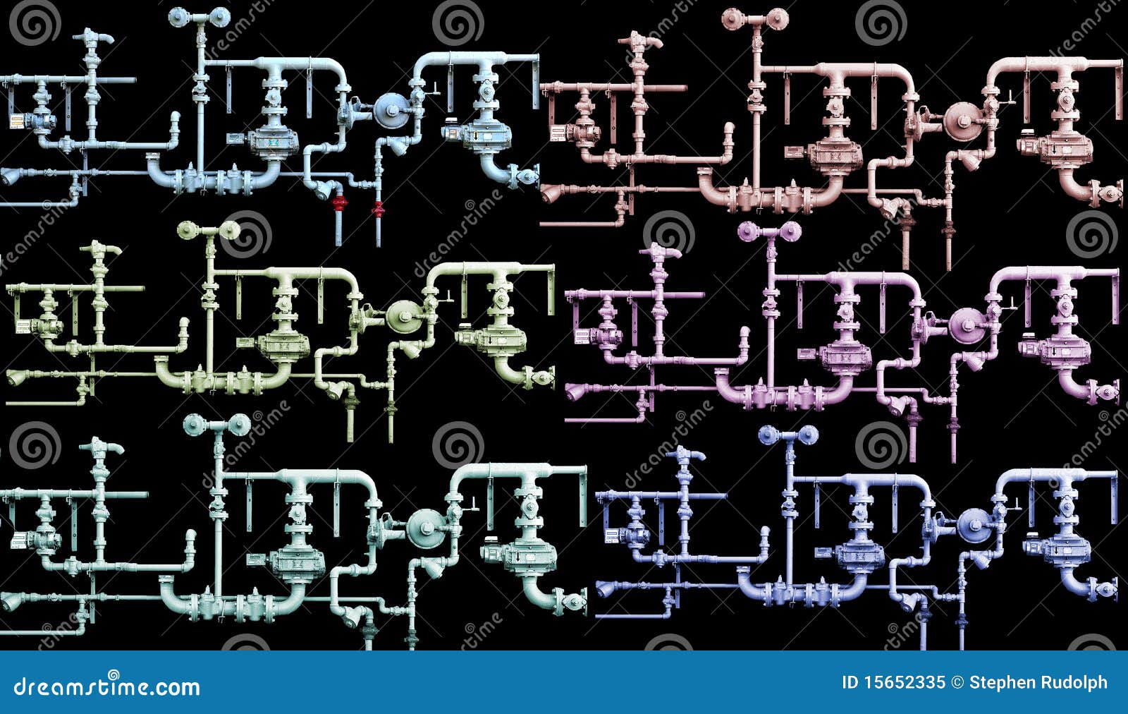 Gas Pipeline Systems in Color Stock Illustration - Illustration of ...