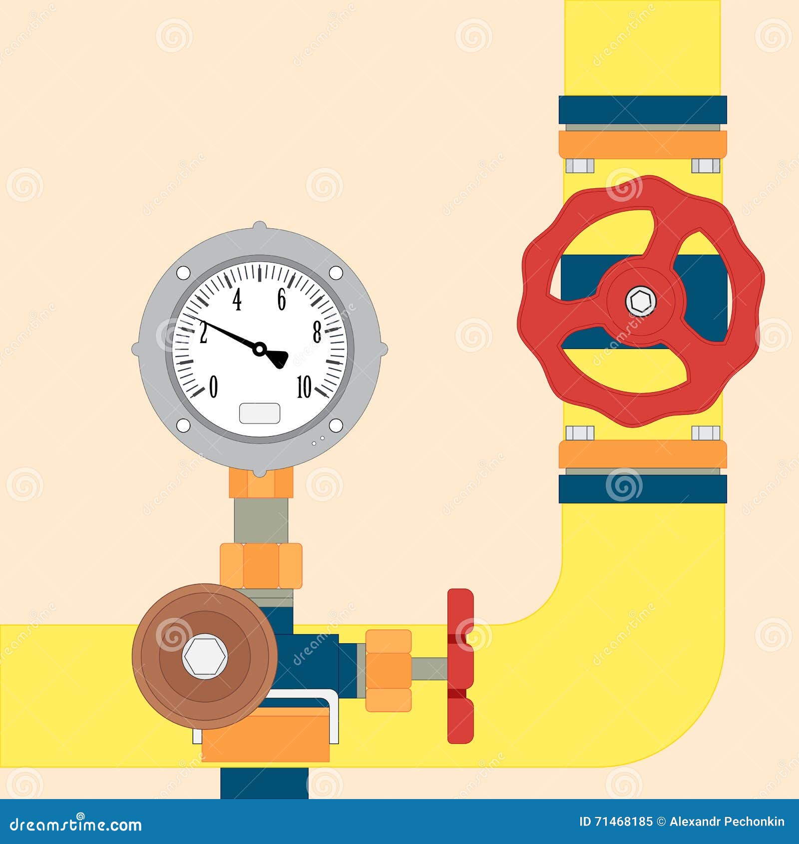 Gas pipeline under control stock vector. Illustration of sensor - 71468185