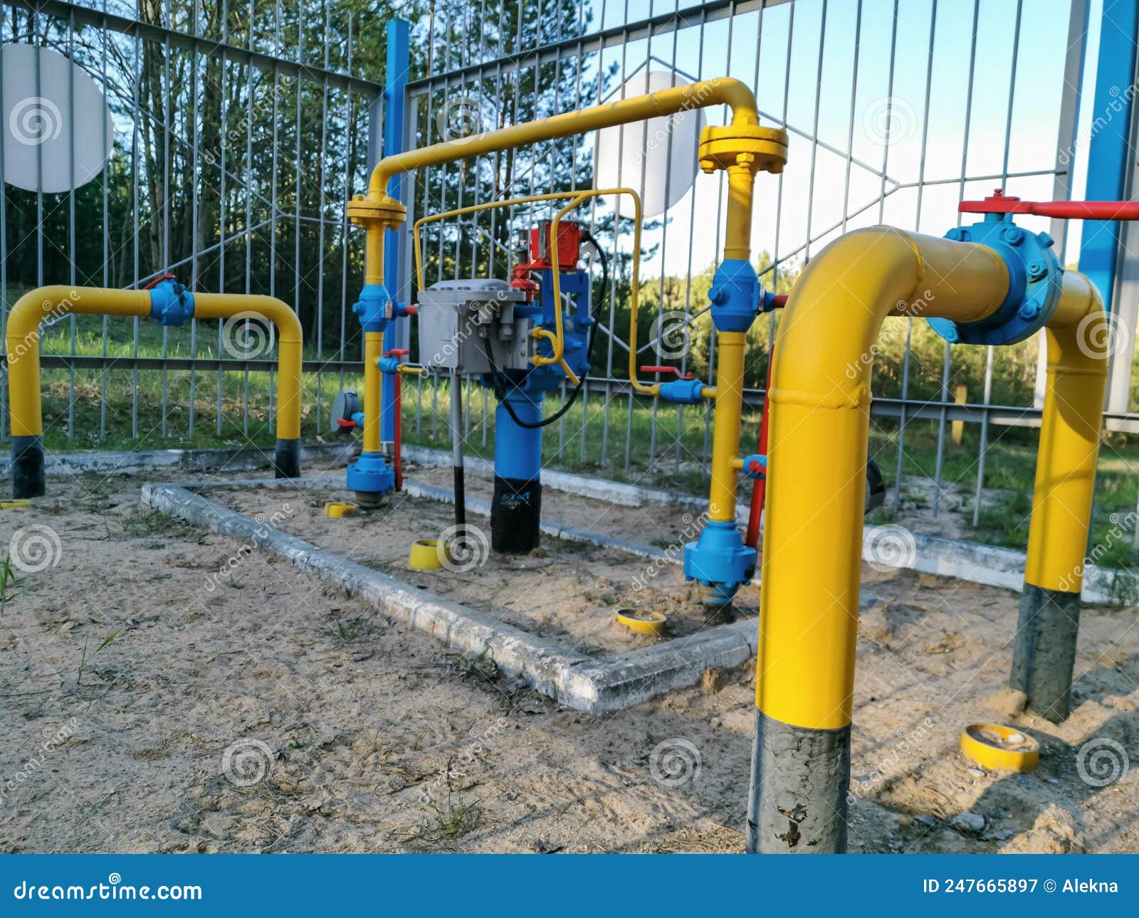 Gas Pipes. Gas Distribution Station. Horizontal Photo Stock Image ...