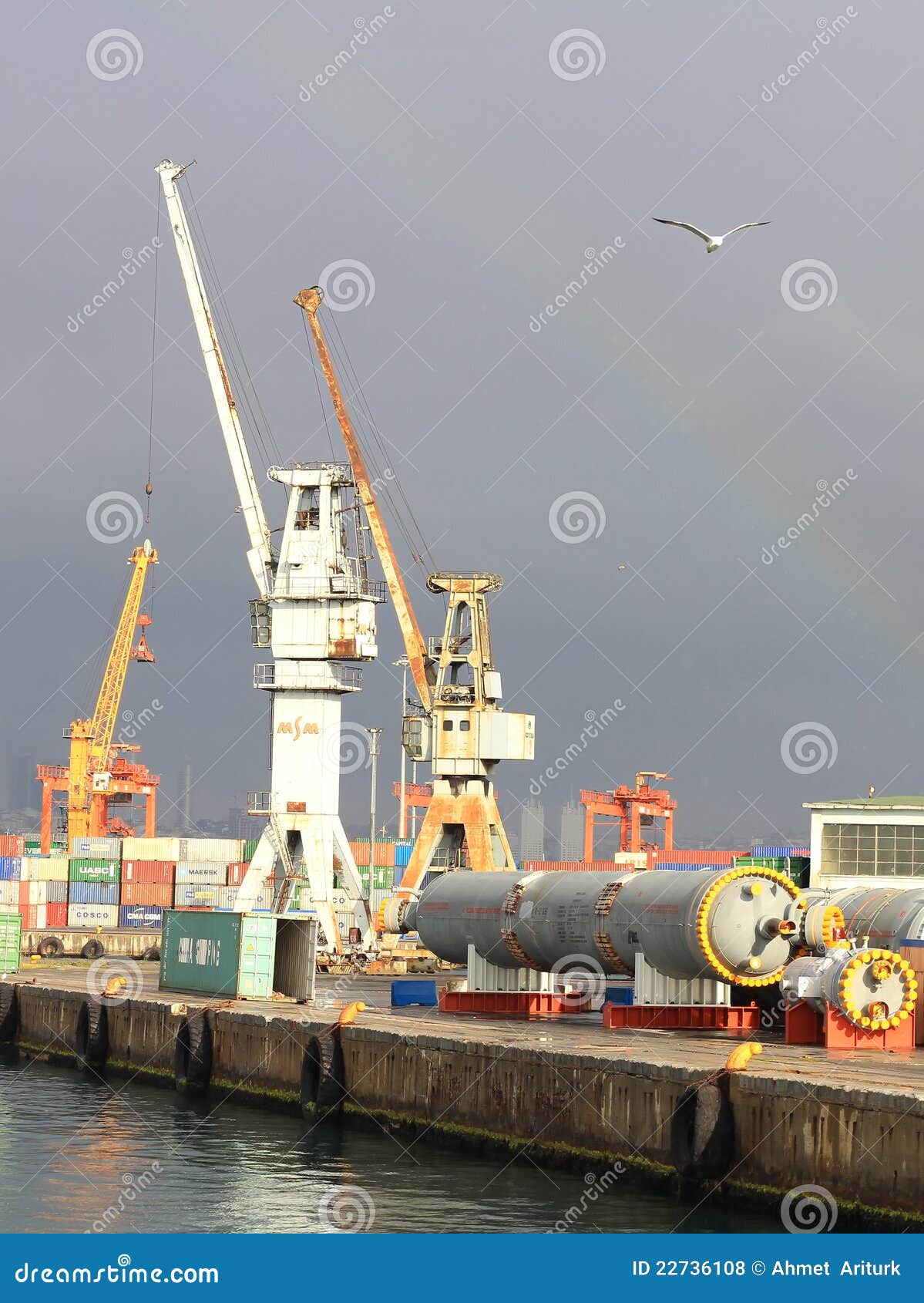 Gas pipes in port editorial stock photo. Image of export - 22736108