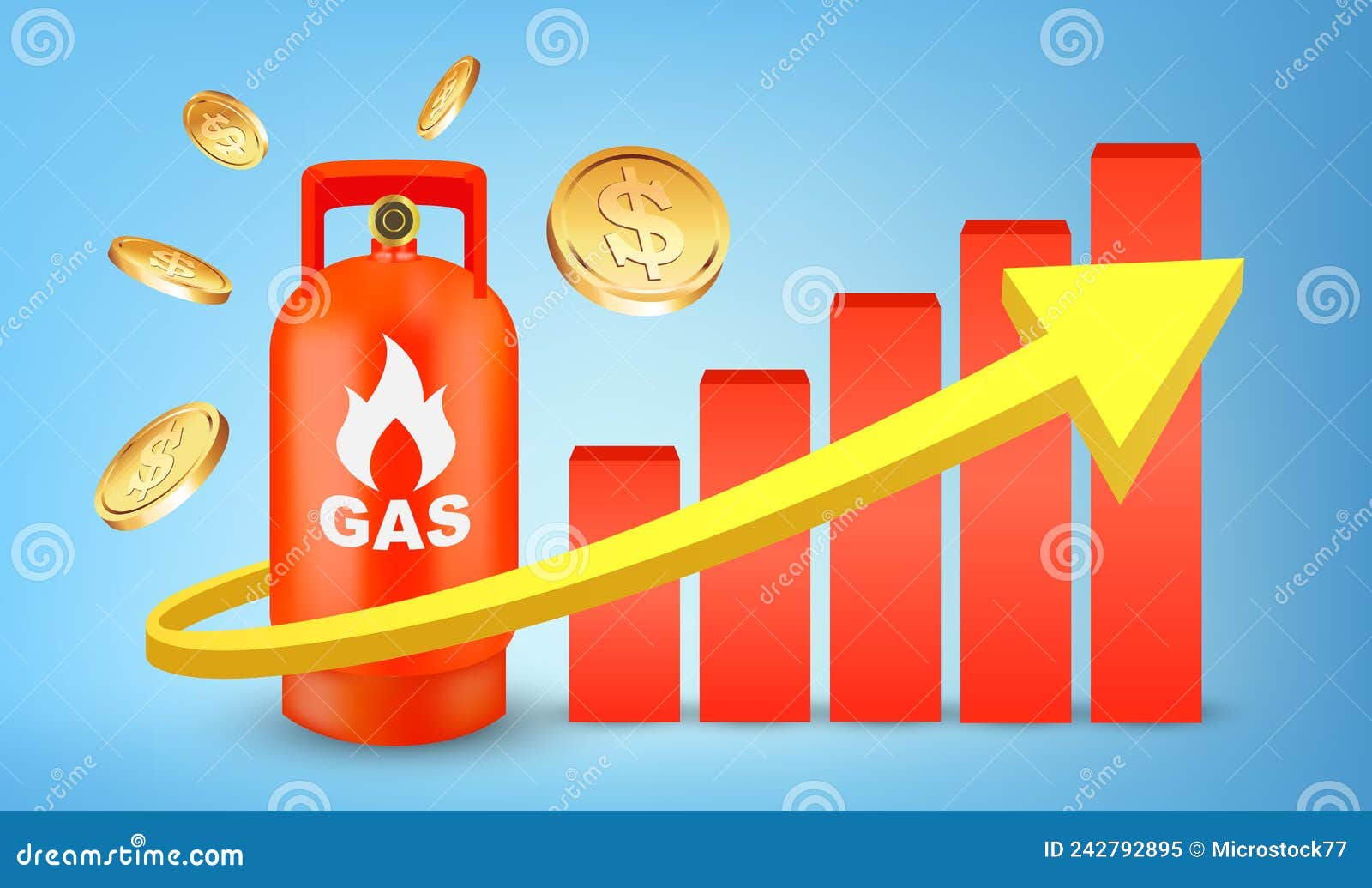 Gas Prices Increase Concept, Vector Illustration Stock Vector ...