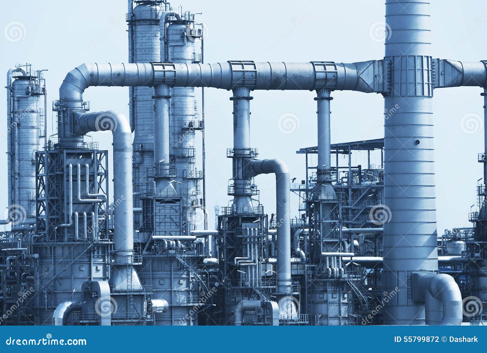 Gas Processing Factory. Landscape Stock Photo - Image of generator ...
