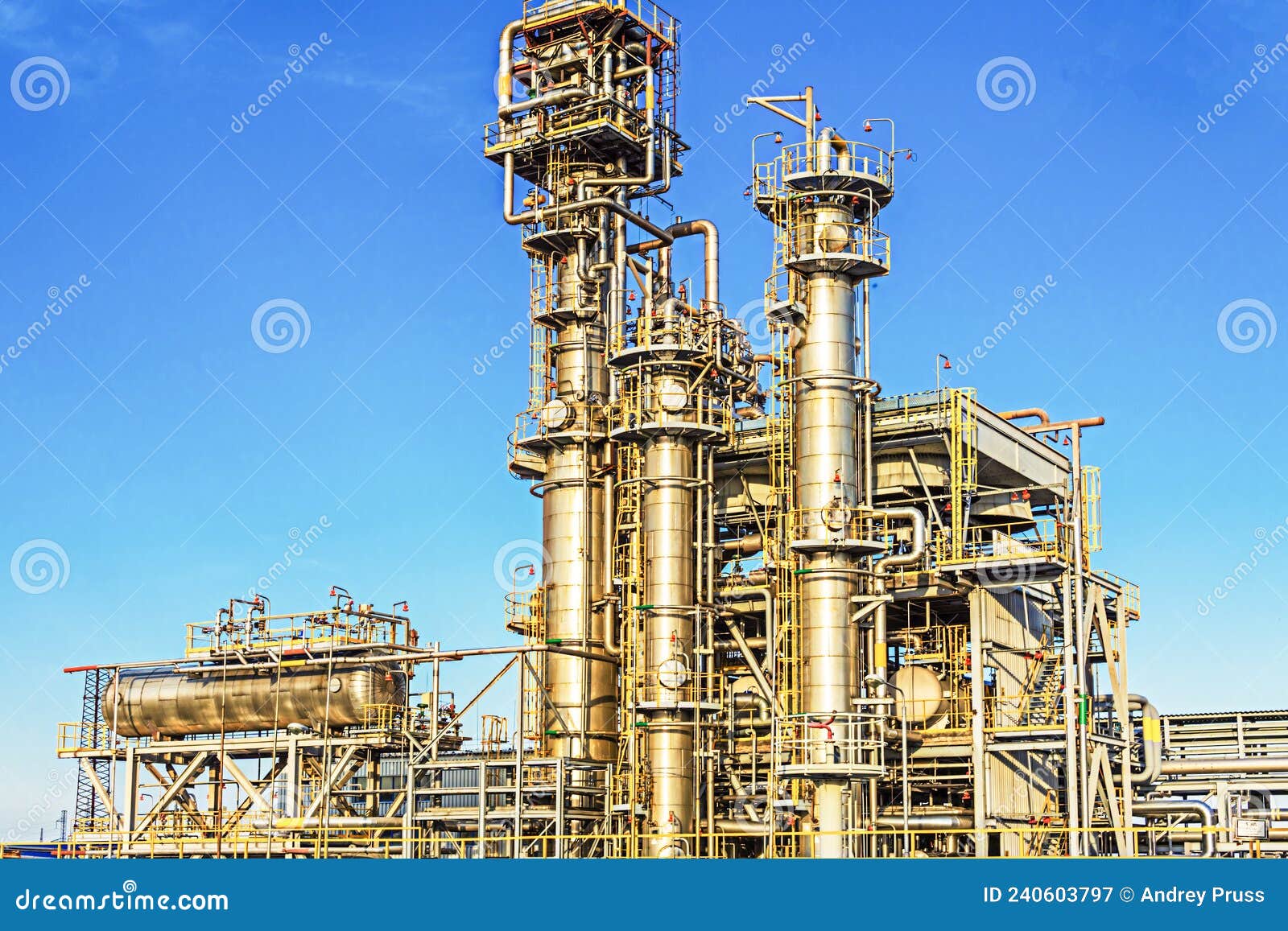 Gas Processing Plant on the Background of the Blue Sky. Stock Image ...