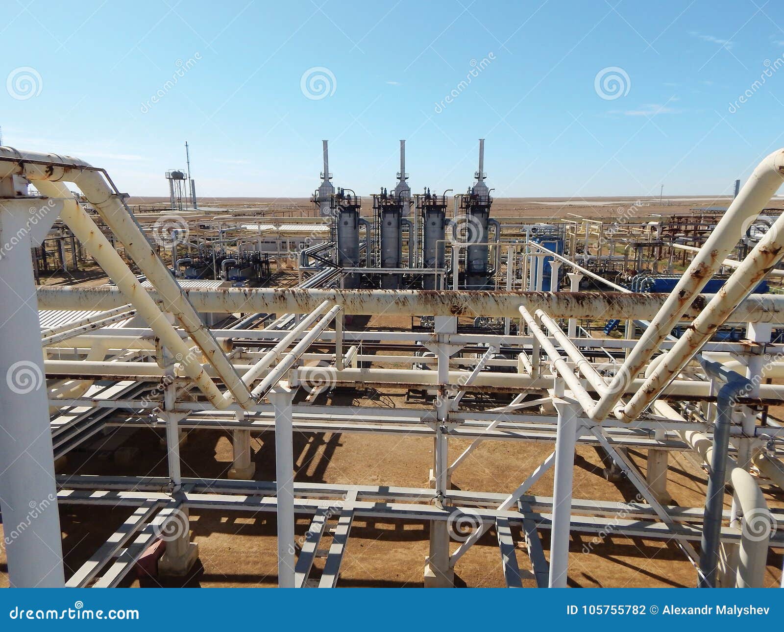 Gas Processing Plant. stock photo. Image of factory - 105755782