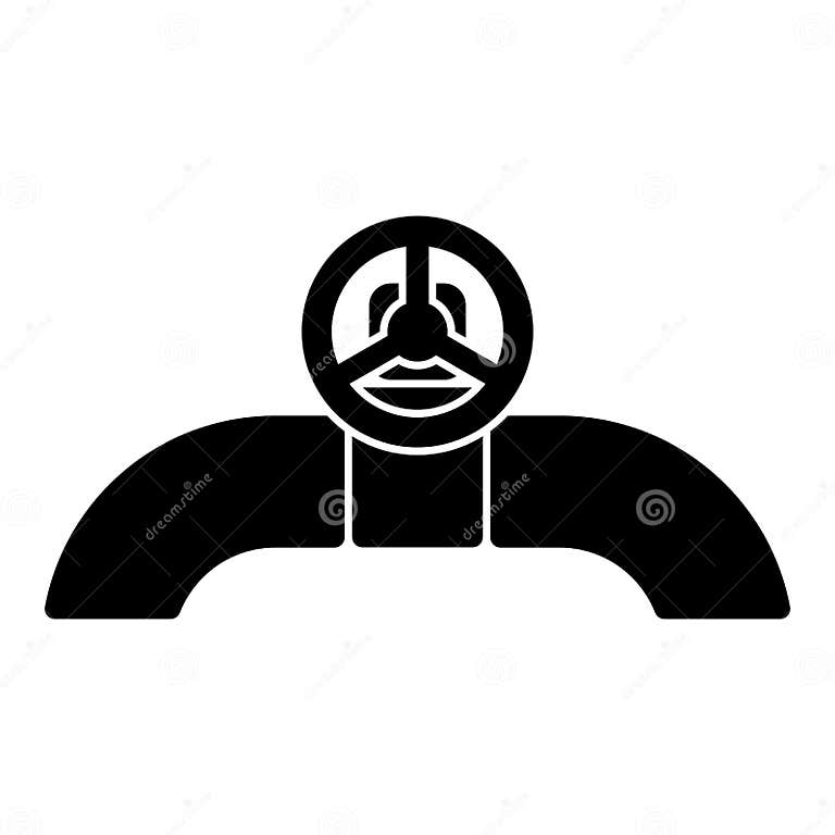 Black Flat Gas Processing Unit Valve Vector Icon Stock Vector ...